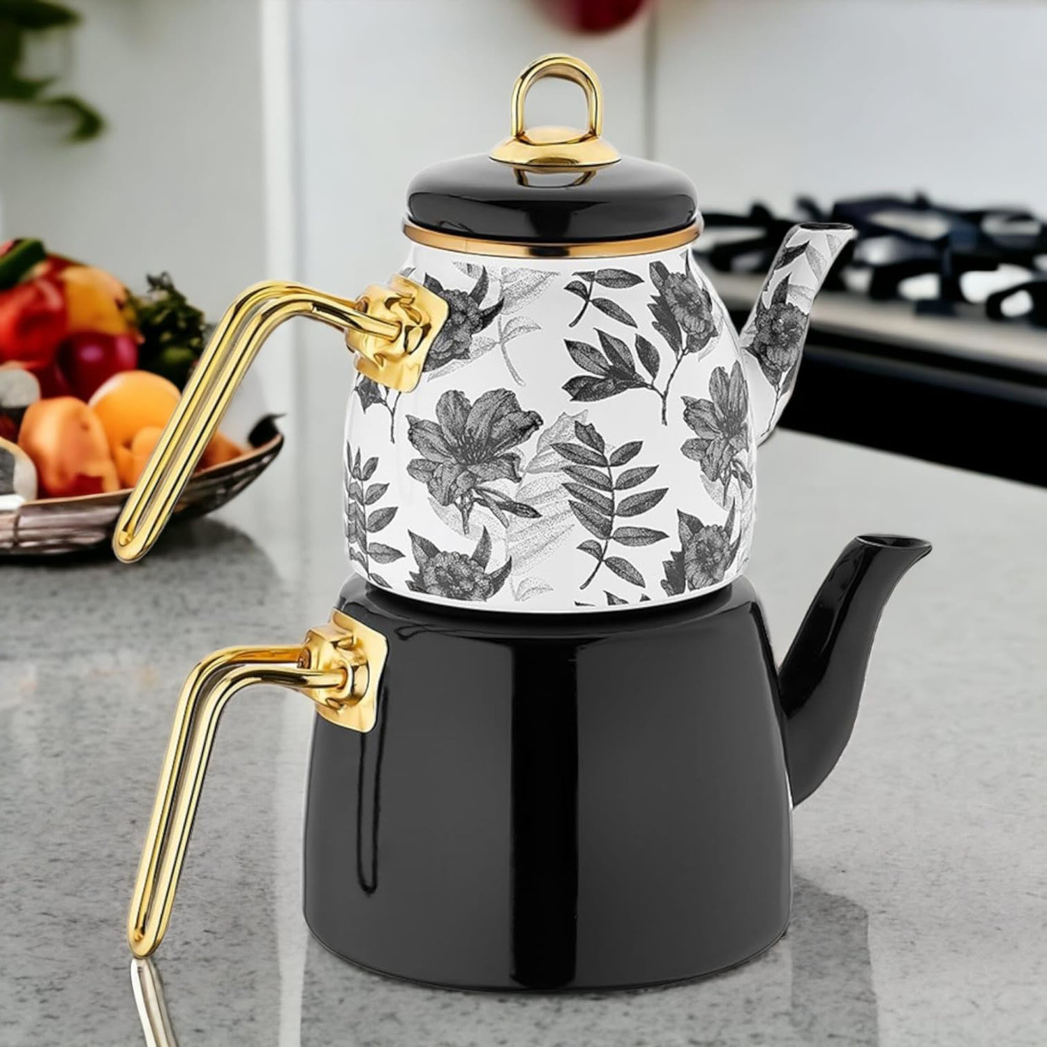 Umedas Vintage Turkish Teapot Tea Pots Kettle Set Floral Unique Boiler ...