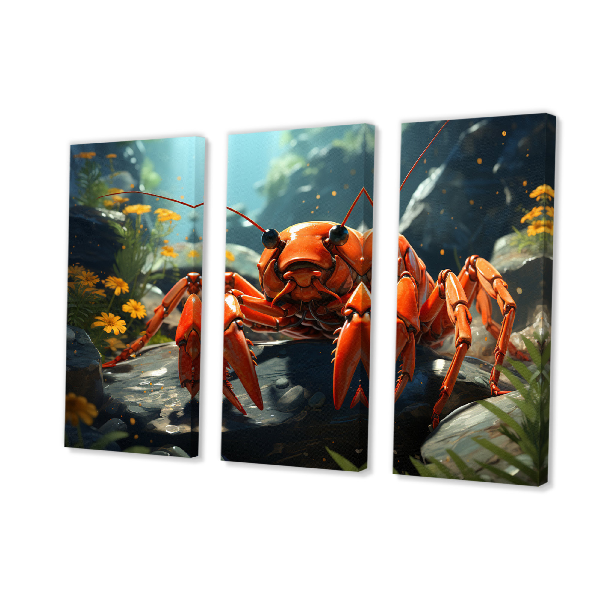 Highland Dunes Crayfish Crayfish Capers - Animals Wall Decor Set ...