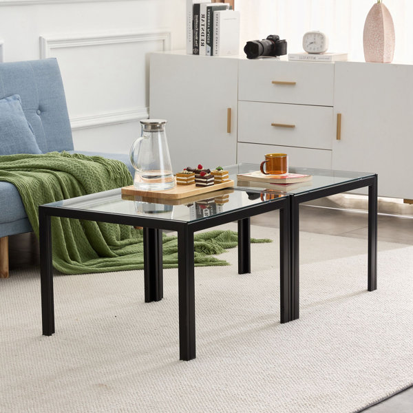 Ebern Designs Burrington Glass Top Living Room Table Set - Wayfair Canada