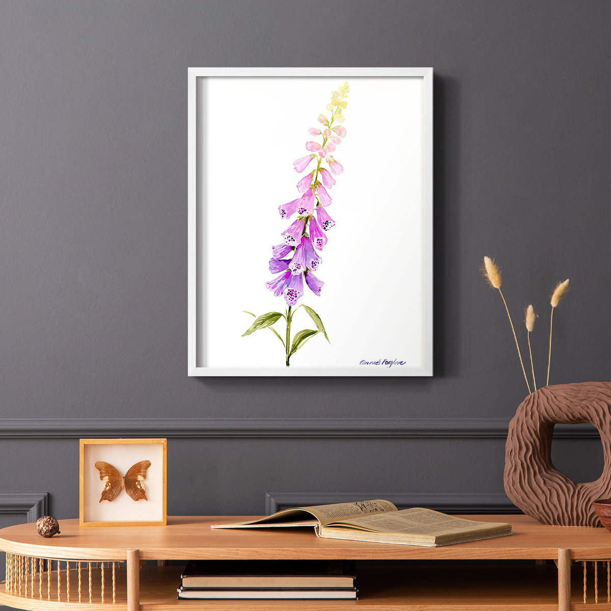 Lark Manor™ Annie's Foxglove I Framed Print - Solid Wood | Wayfair