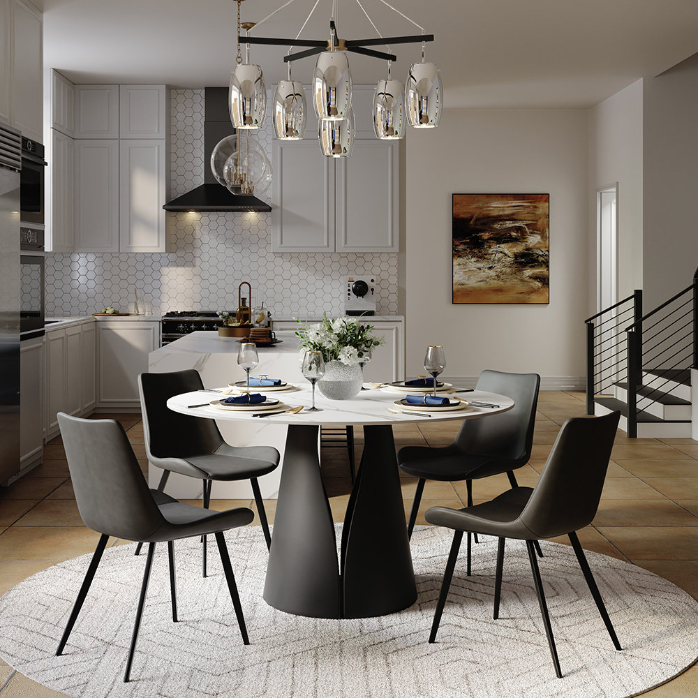 Wrought Studio™ Vera Modern Dining Room Sets, Pre-Assembly Round Dining ...