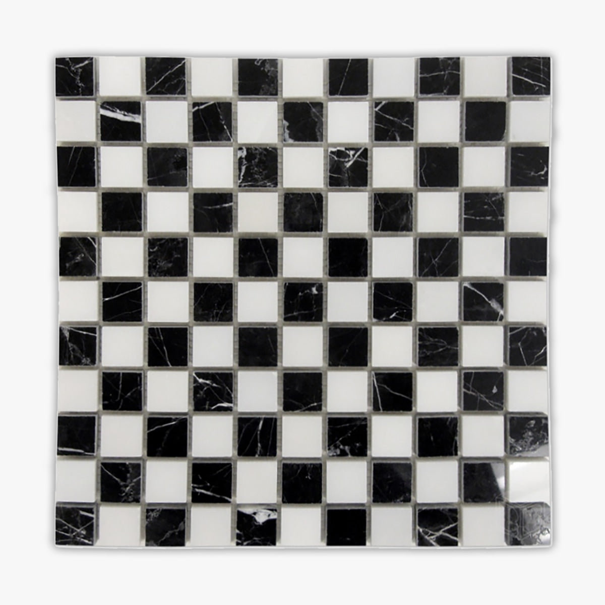 Direct Stone Source Nero Marquina 12" x 12" Marble Grid Mosaic Wall ...