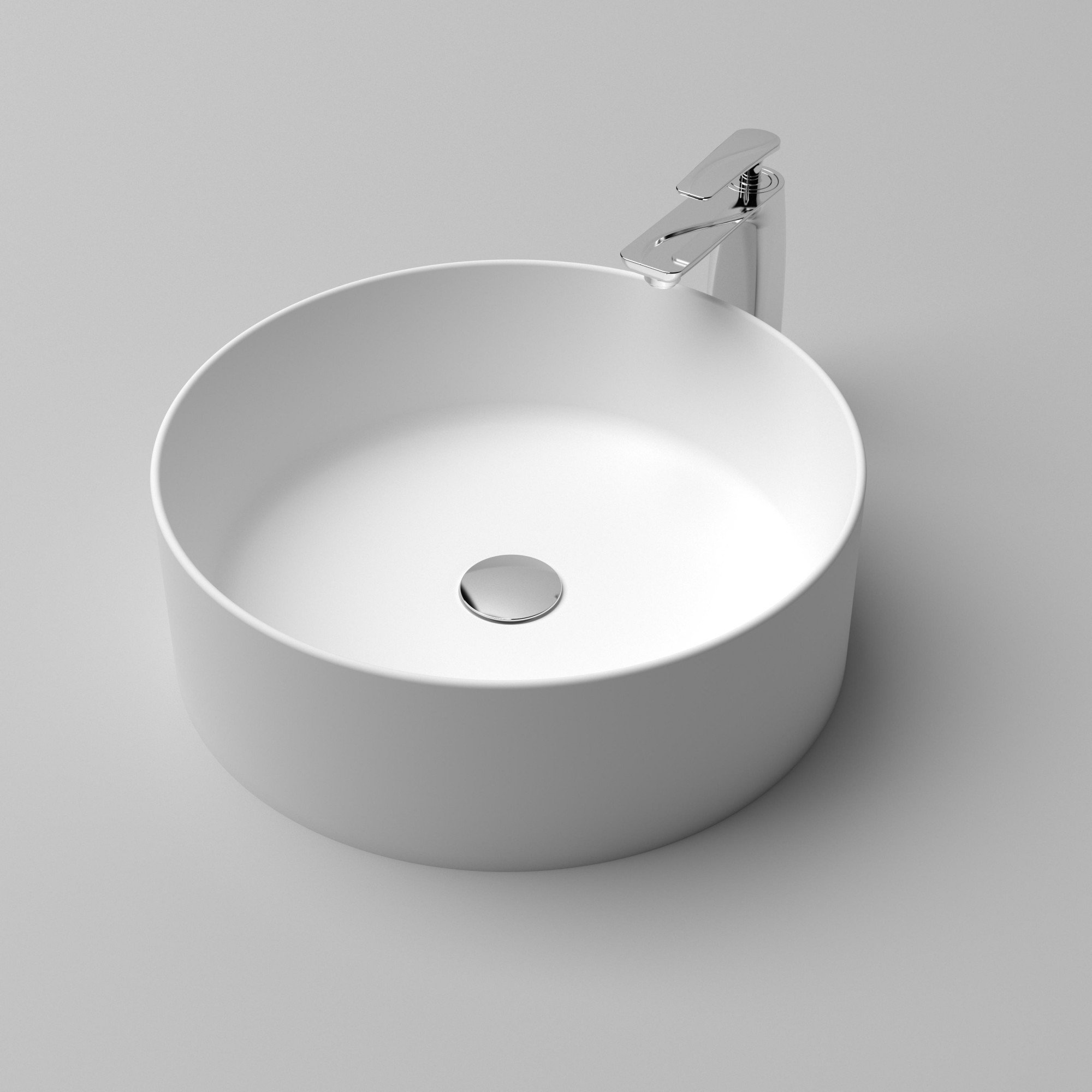 CARPET MAN FLOORING, INC. 17.7 "x17.7" Resin Circular Vessel Bathroom ...
