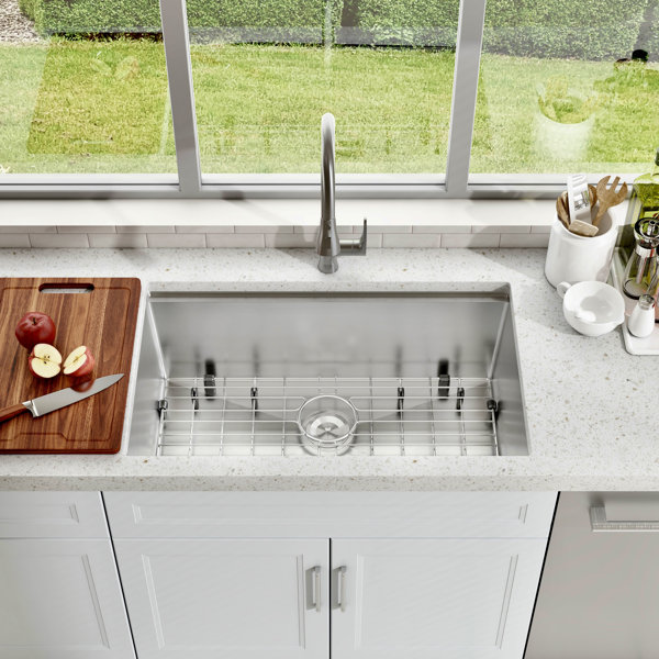 Blenzia 30 Inch Workstation Kitchen Sink 16 Gauge Stainless Steel ...