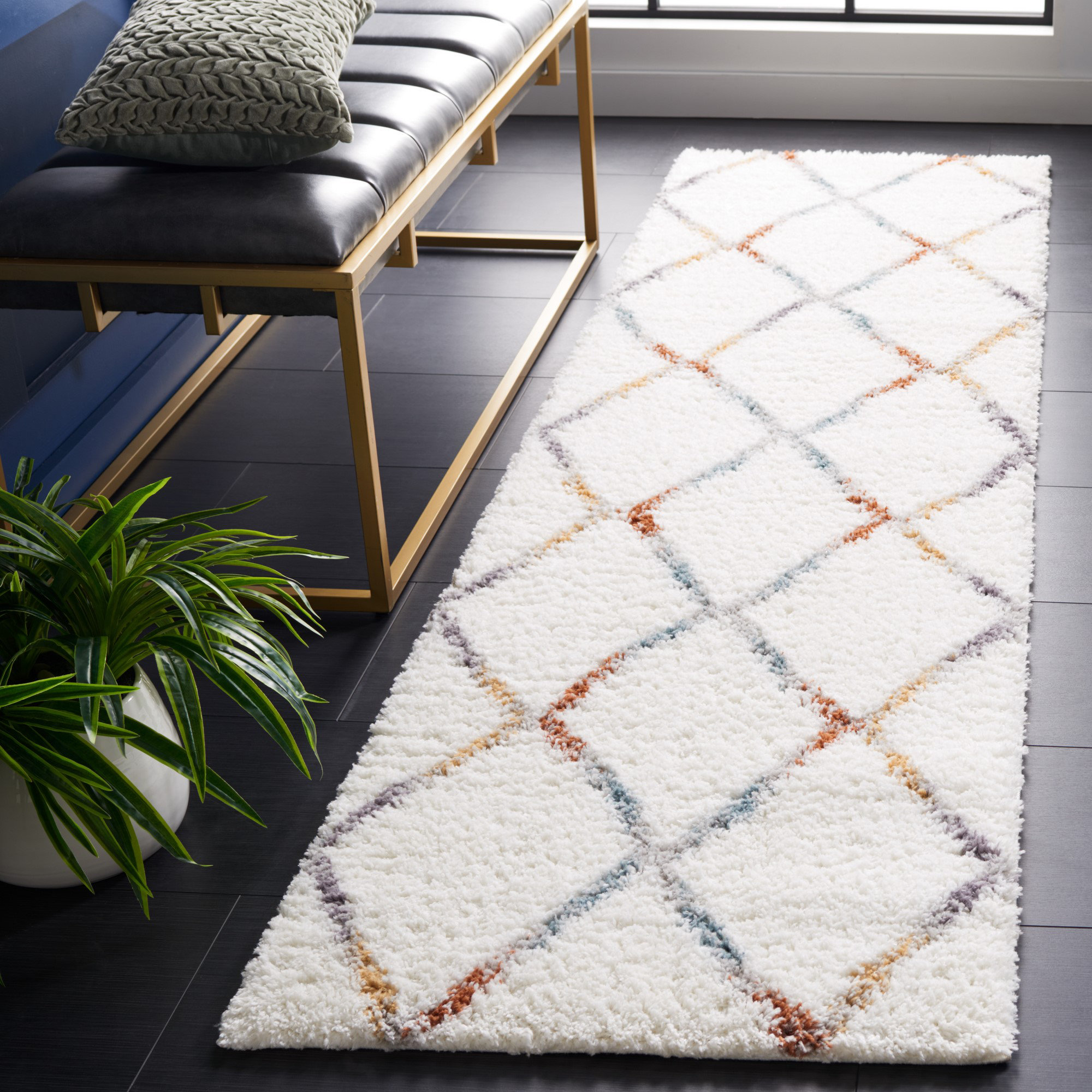 Latitude Run® Berber Shag Performance Geometric Rug & Reviews | Wayfair