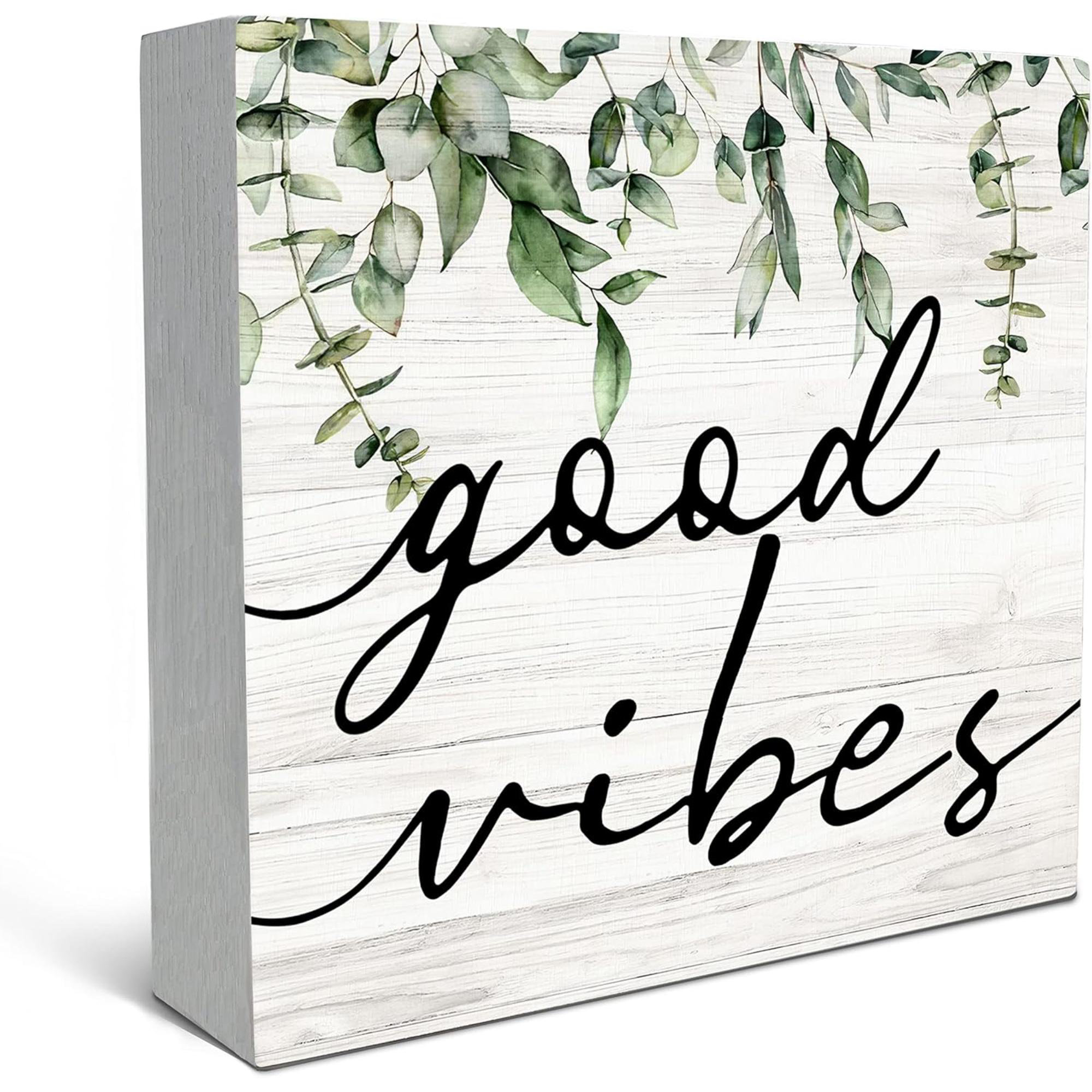 Gracie Oaks Botanical Eucalyptus Leaves Wood Box Sign Desk Decor ...