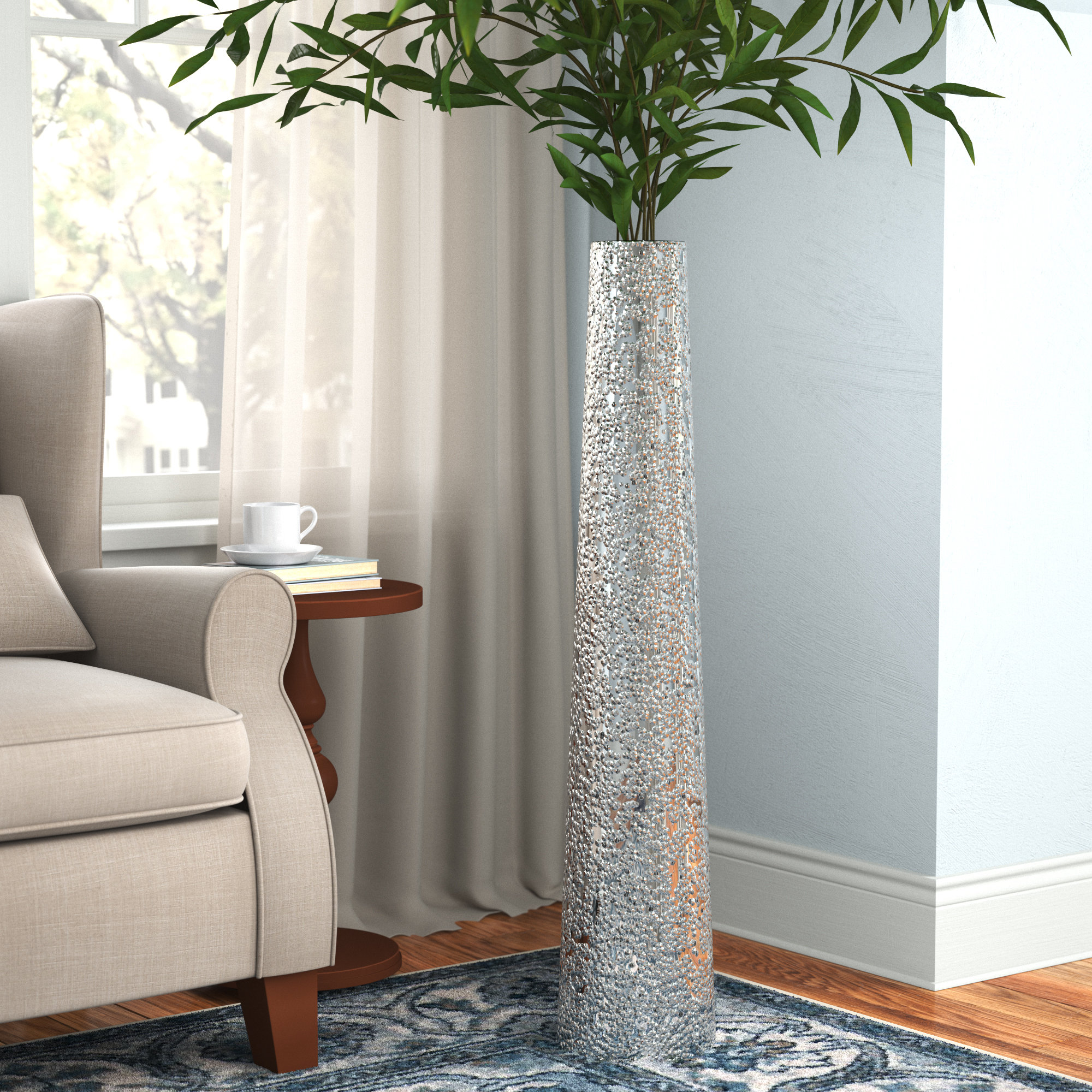 Brayden Studio® Akerra Ceramic Tall Decorative Vase with Bubble Texture ...
