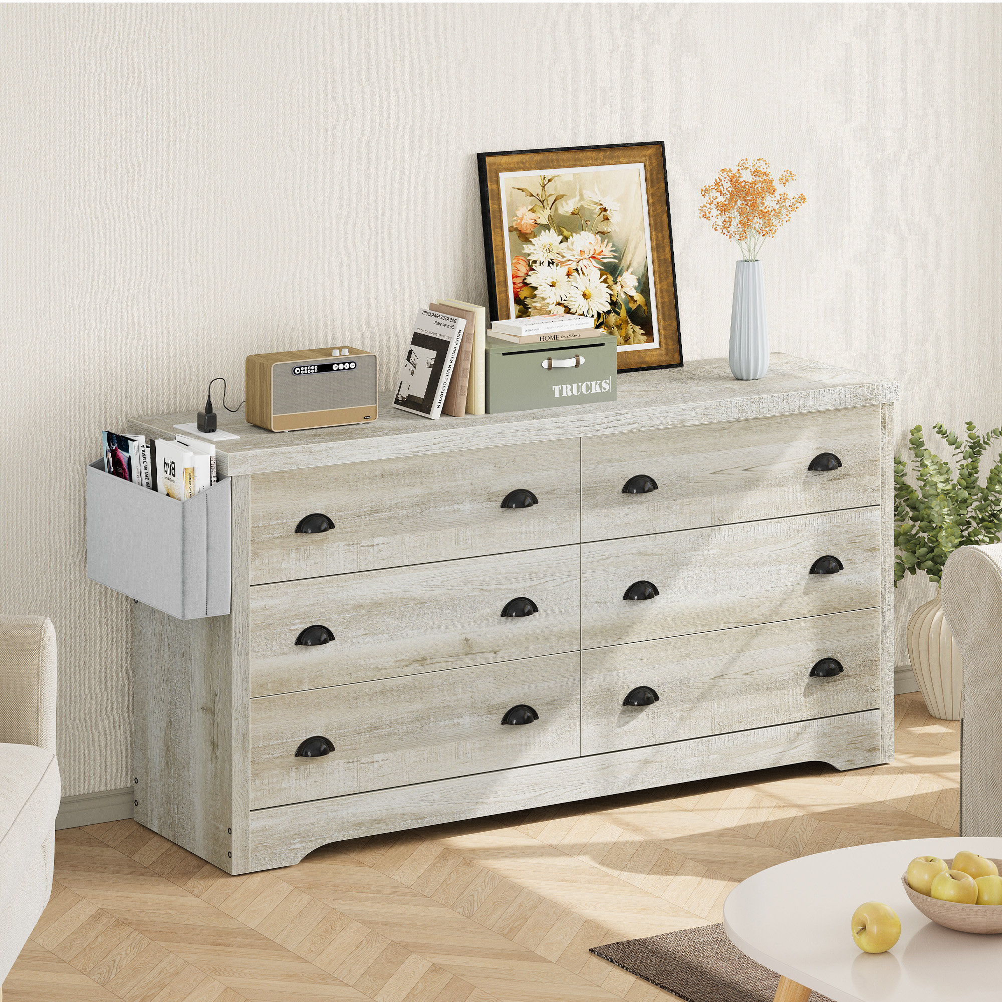 Red Barrel Studio® Hellat 6 Drawer 59.1" W Double Dresser & Reviews ...
