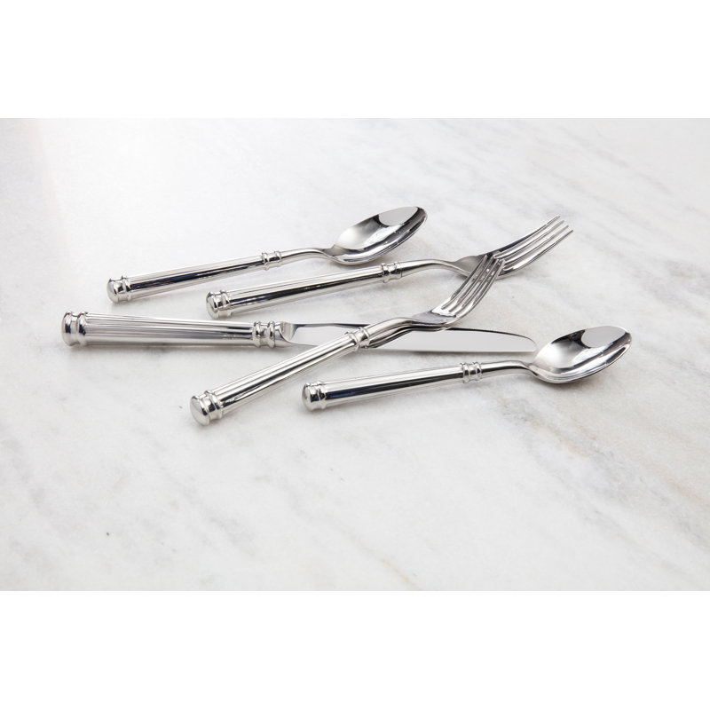 Fortessa Nyssa 20 Piece 18/10 Stainless Steel Flatware Set, Service for ...