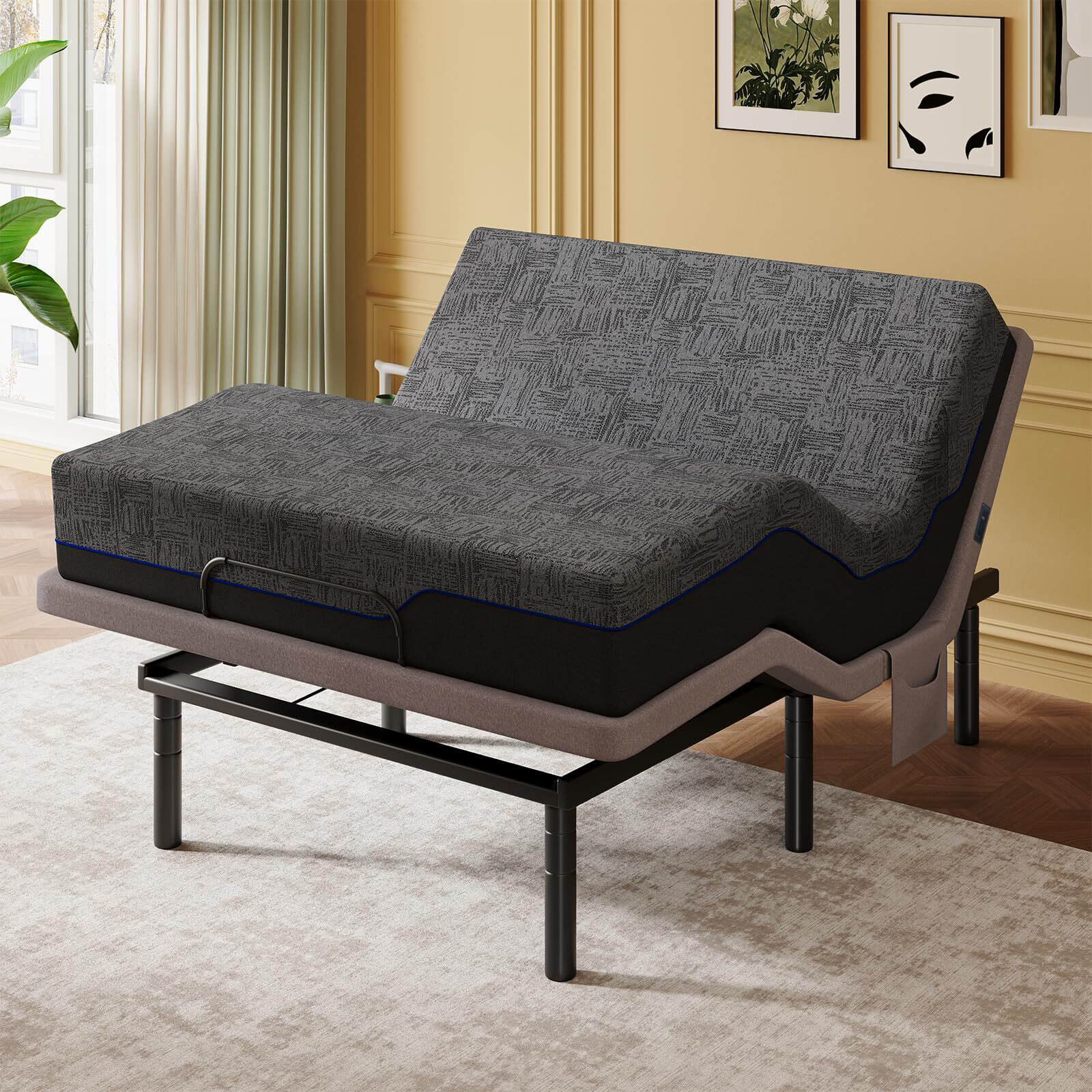 Alwyn Home Adjustable Bed Frame With Wireless Remote,Electric Bed With ...