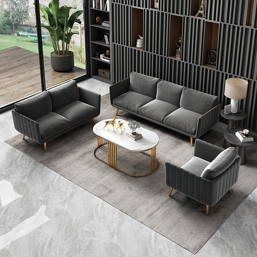 Lifton Modern Simple Sofa Coffee Table Combination 4 - Piece Living ...