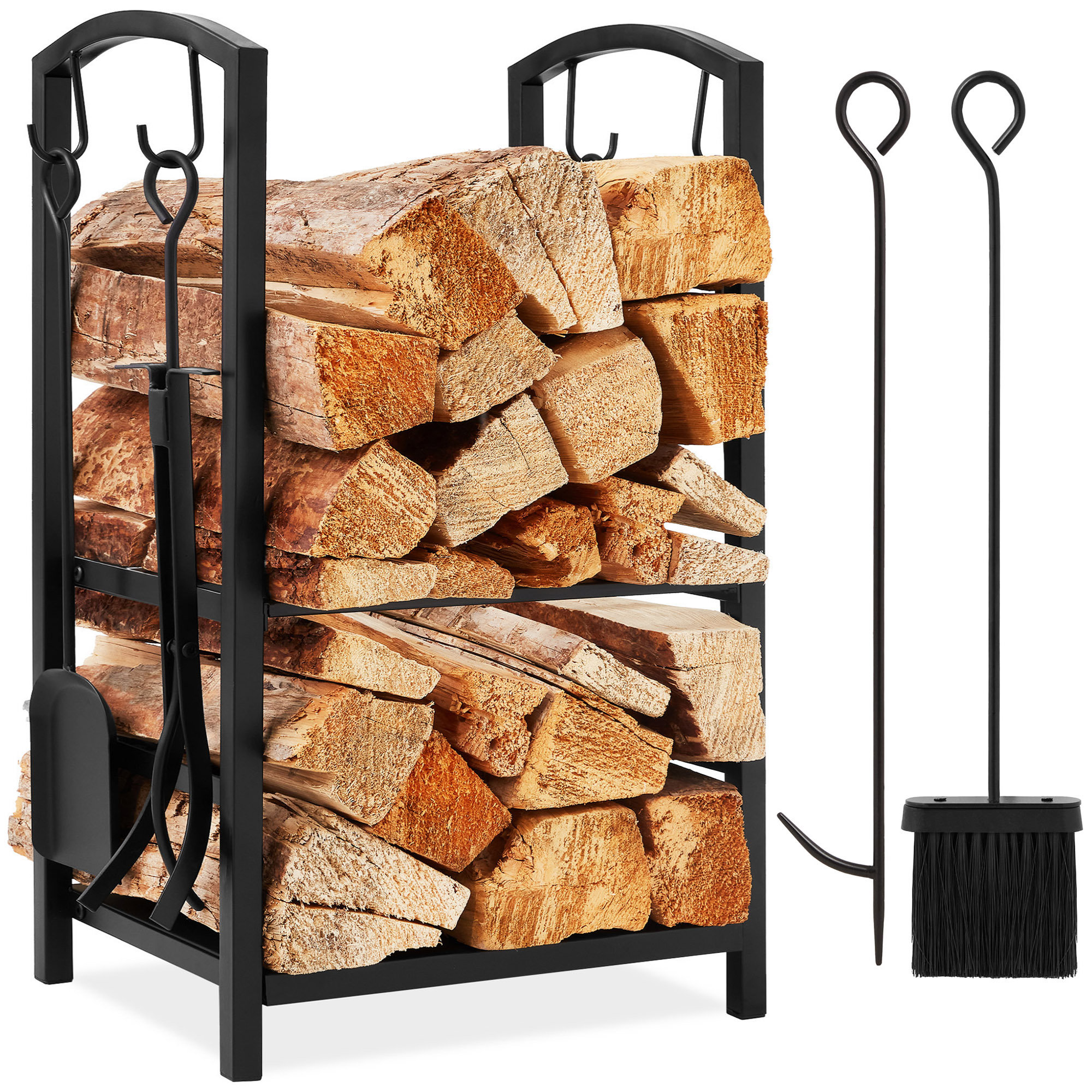 Winston Porter Abhik 17" W Metal Log Rack & Reviews | Wayfair
