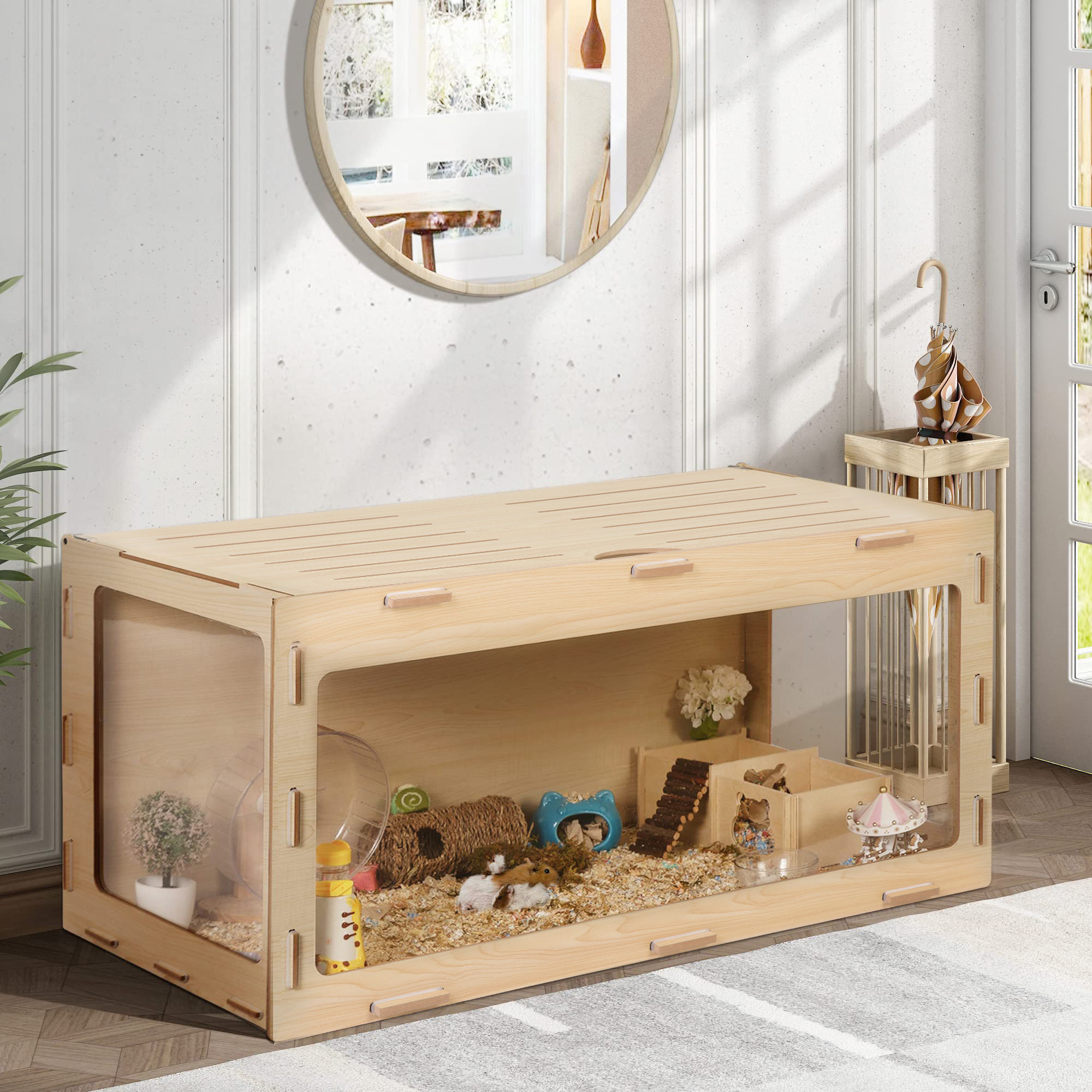 Tucker Murphy Pet™ Brittani Wooden Hamster Cage with Acrylic Windows ...