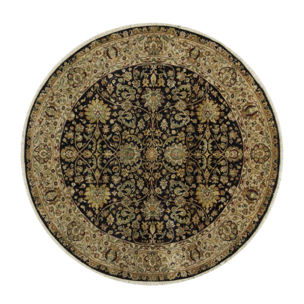 Bokara Rug Co., Inc. Hand-Knotted High-Quality Blue and Cream Round ...