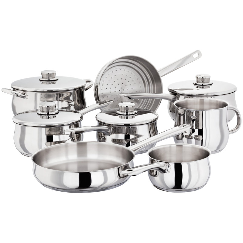 Stellar 1000 12-Piece Stainless Steel Pan Set | Wayfair