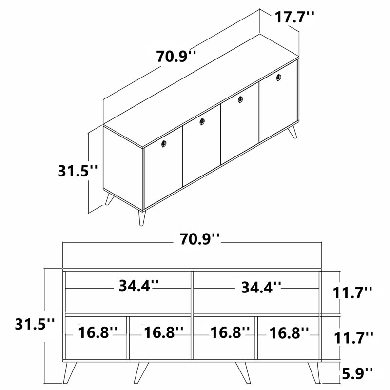 Loon Peak® Isco 70.9" Console Table | Wayfair