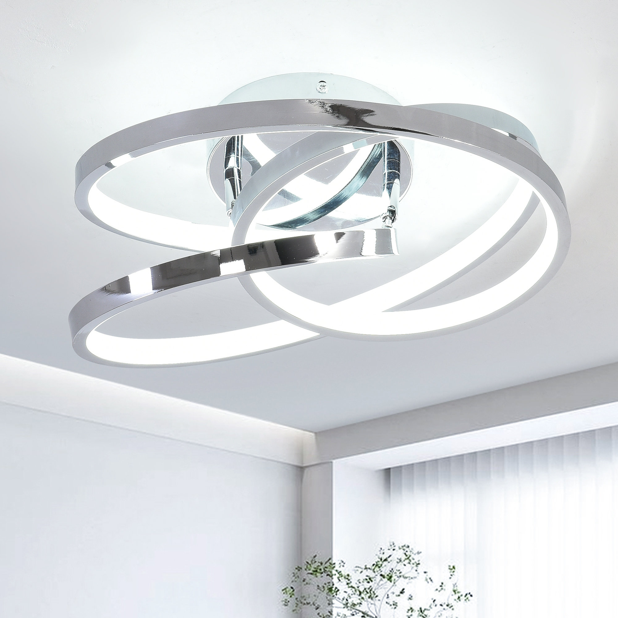 Blue Elephant Angstrom 1 - Light 30cm Unique/Statement Geometric LED Semi Flush Mount & Reviews ...