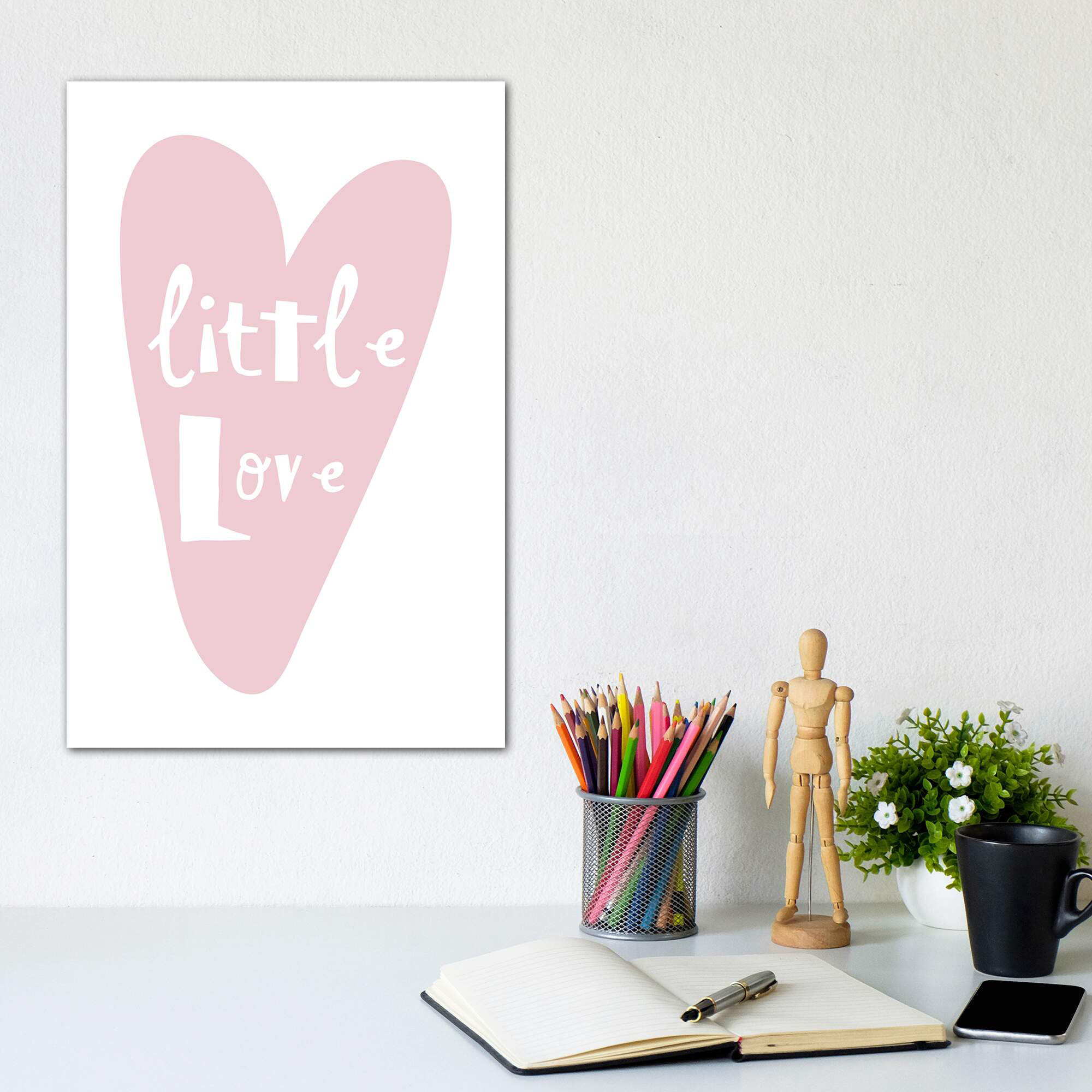 East Urban Home Little Love Heart - Textual Art Print | Wayfair