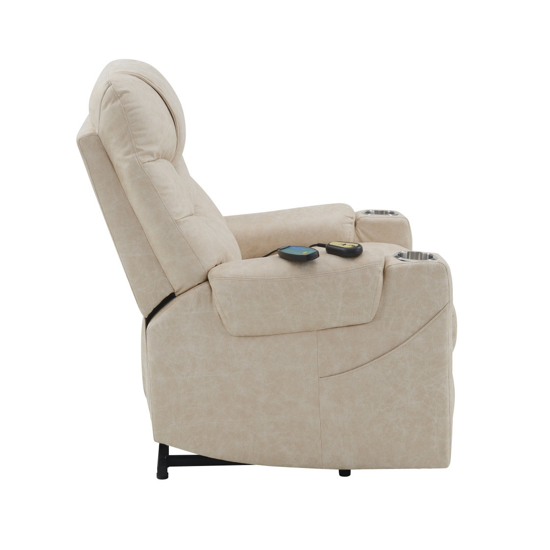 Latitude Run® Light Grey Power Lift Recliner With Heating And Massage ...