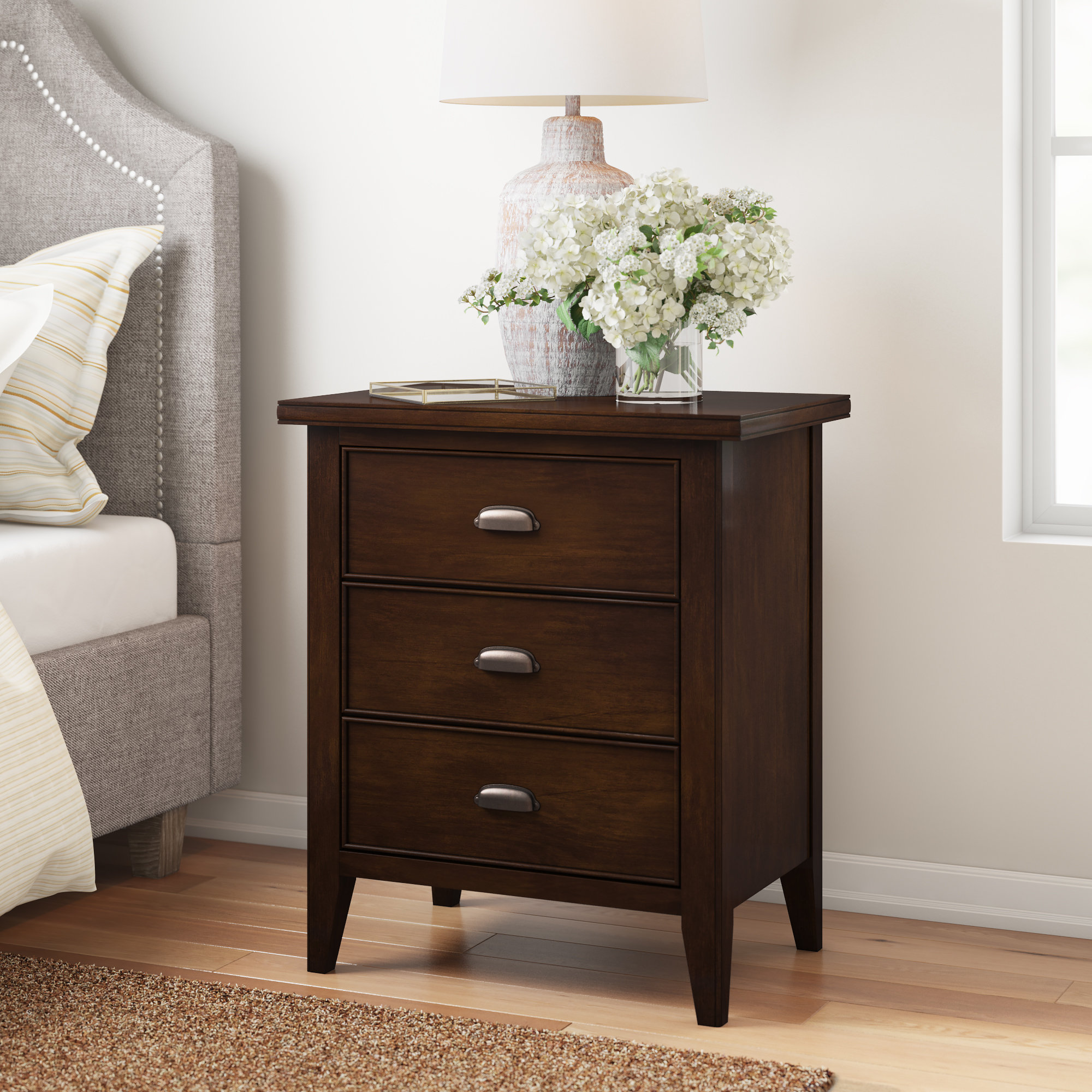 Red Barrel Studio® Laurent Nightstand with Drawer, Door with USB-C Fast ...