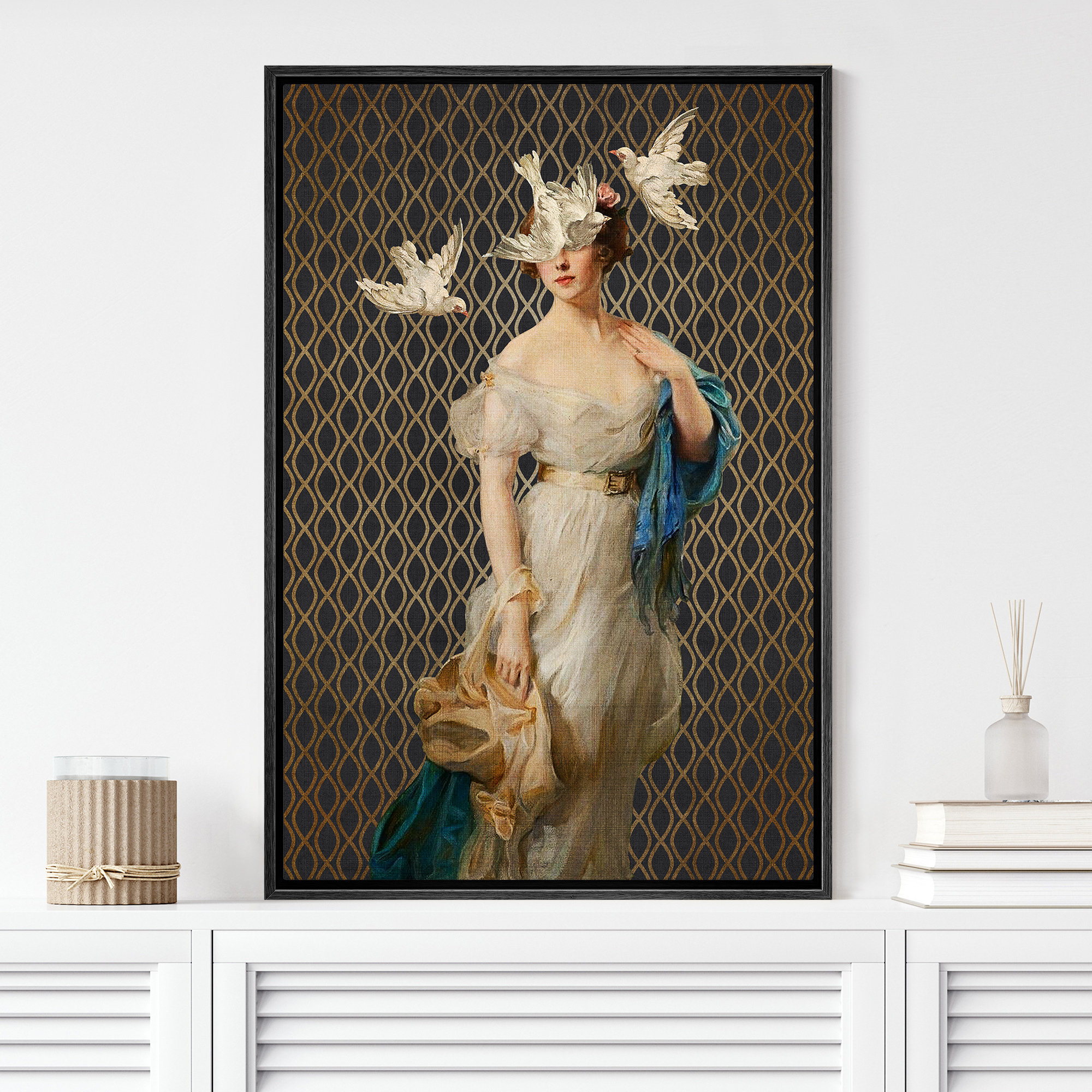 IDEA4WALL Altered Classical Portraits Whimsical Chic Retro Fine Art ...