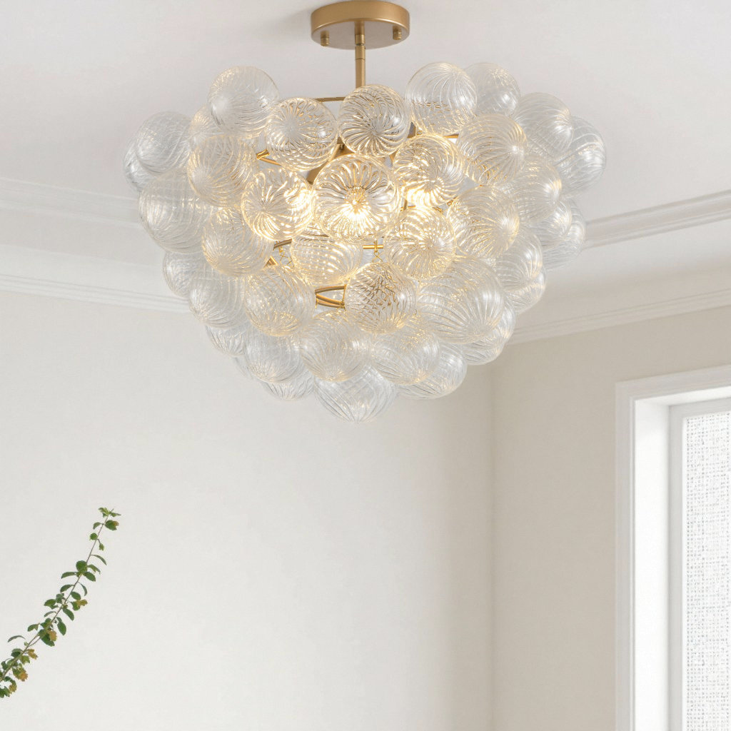 Red Barrel Studio 23.6" Ceiling Pendant Light with Threaded Clear Glass ...