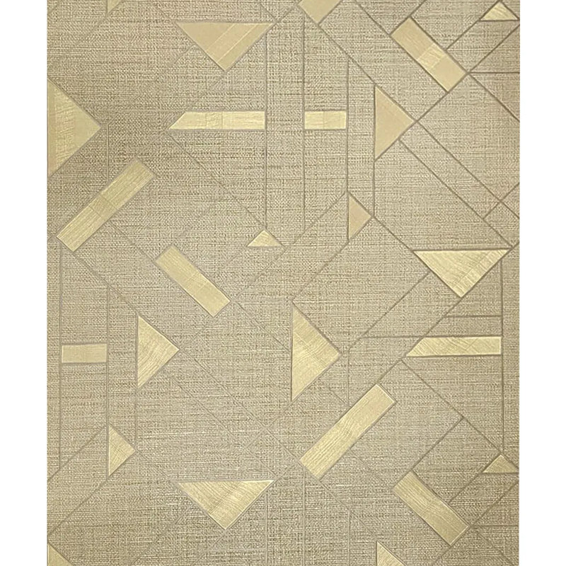 Corrigan Studio® Yellow Tan Gold Metallic Faux Grasscloth Geo Triangles ...