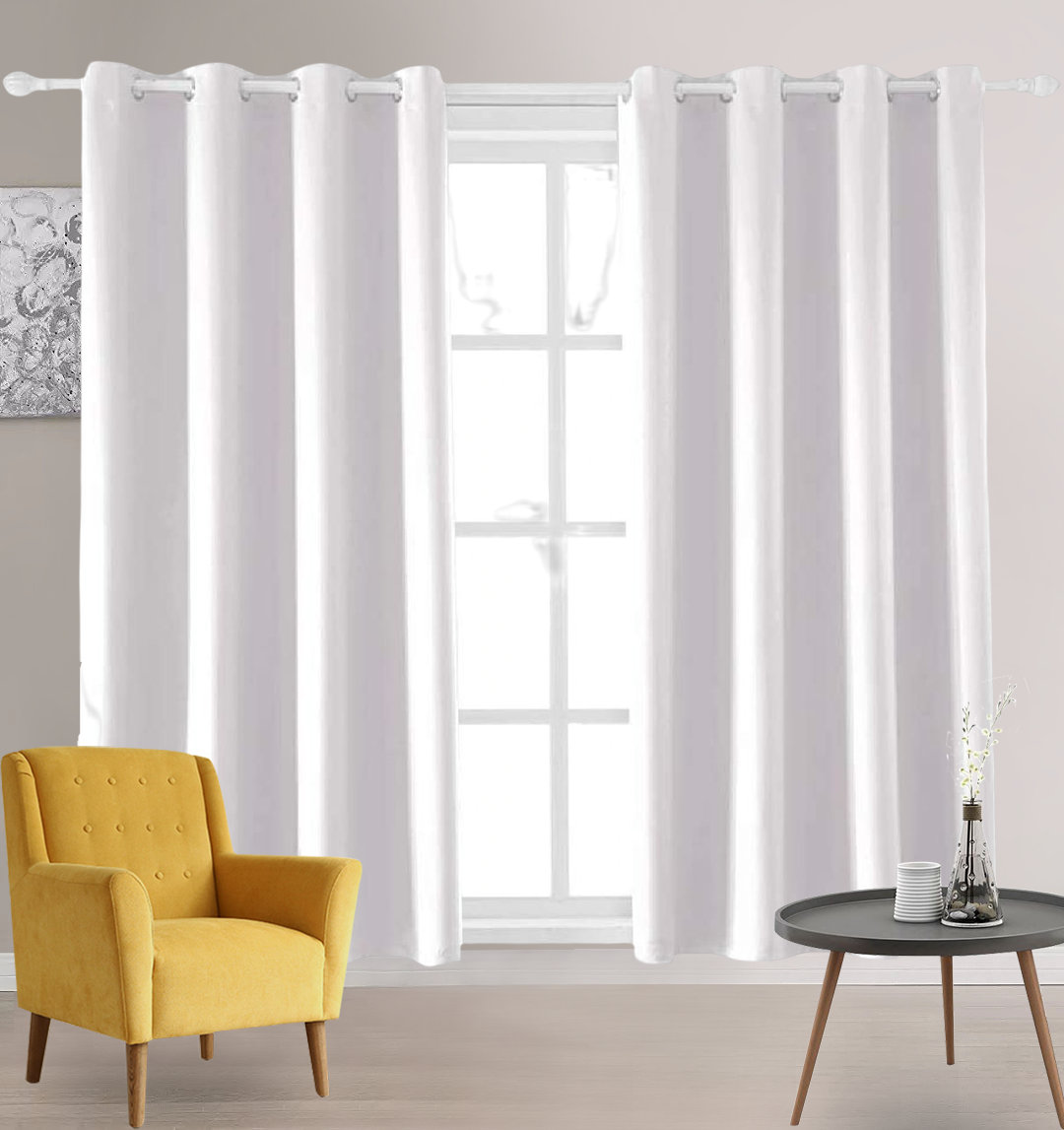 Frifoho Solid Color Room Darkening Thermal Grommet Curtain Panels | Wayfair