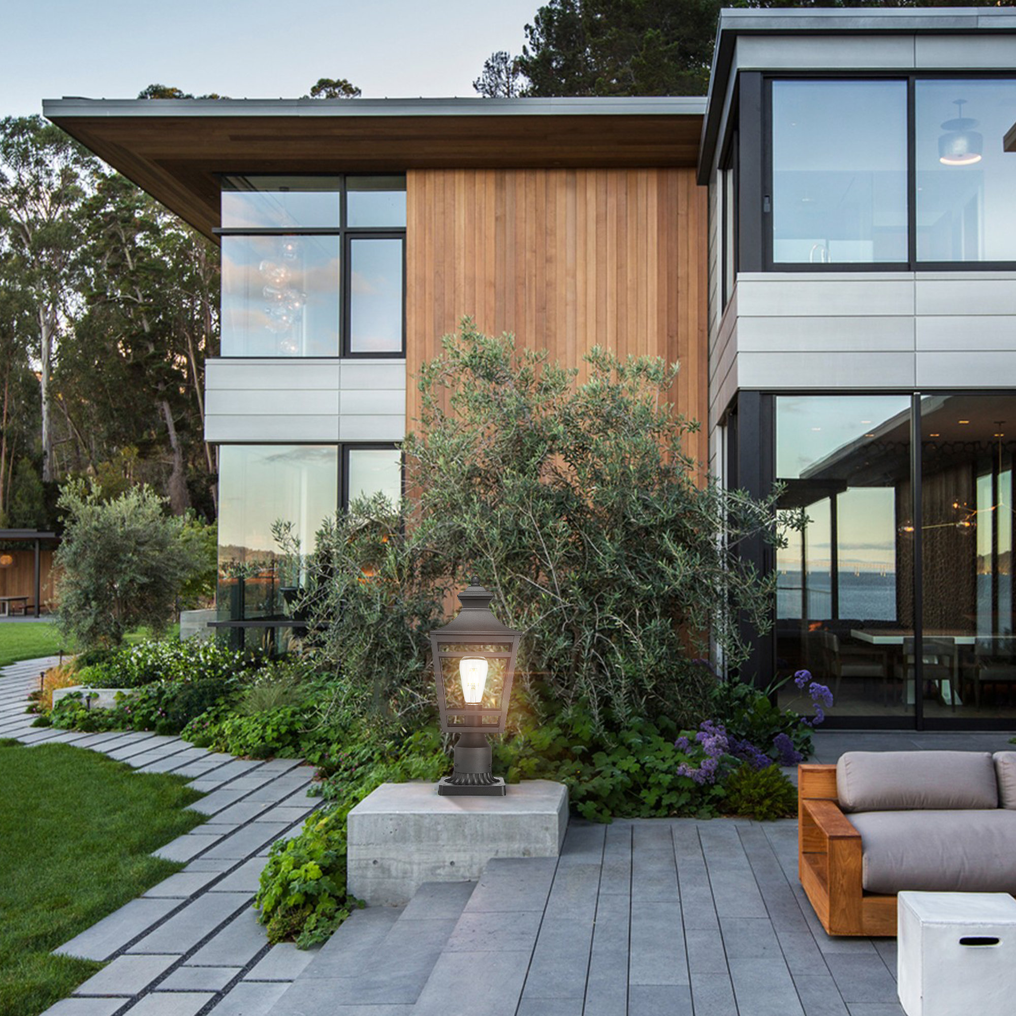 Winston Porter 2-Pack 18.1" Waterproof Aluminum Outdoor Post Lights ...