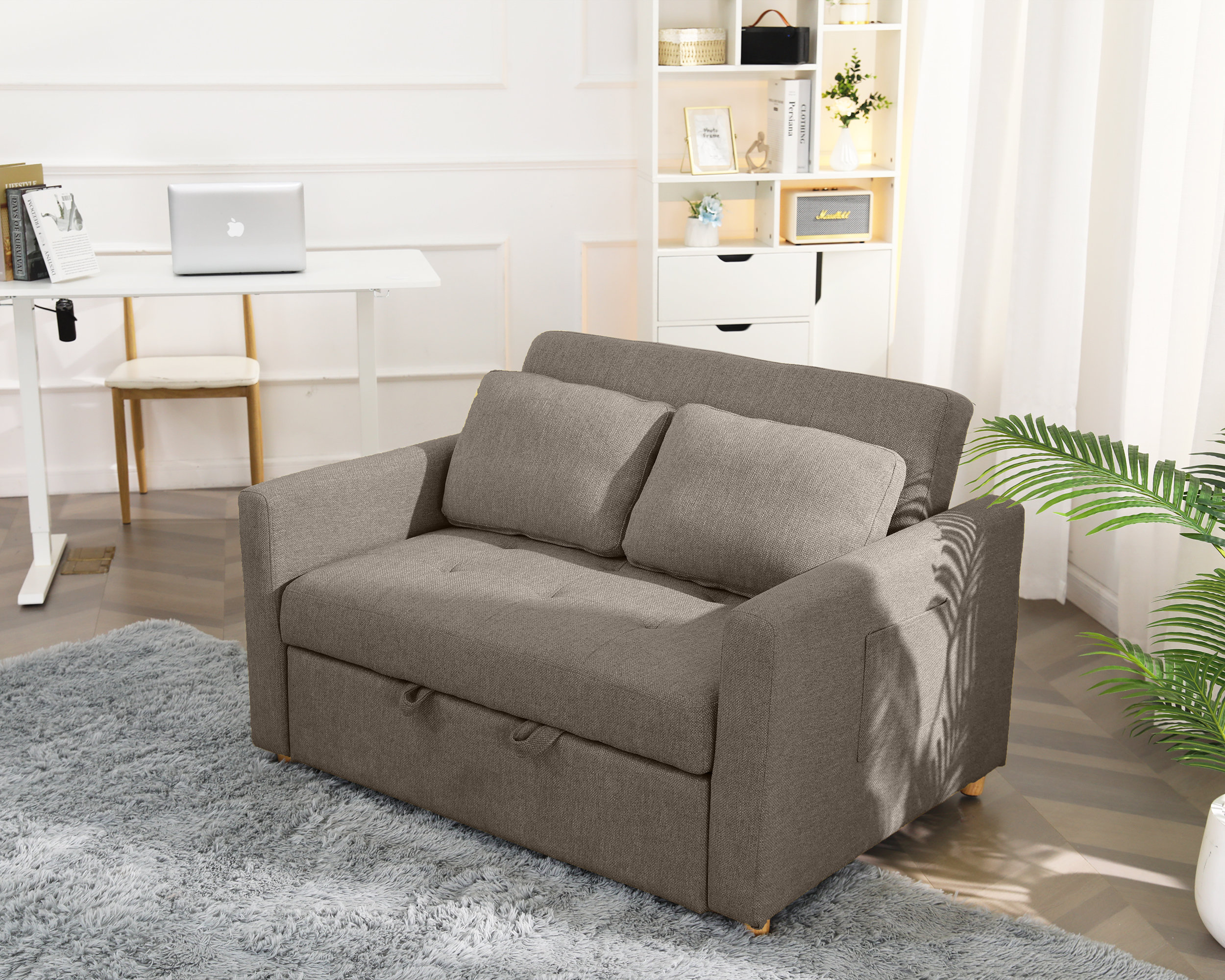 Ebern Designs 48.8" Wide Upholstered Reclining Sleeper Sofa & Reviews ...