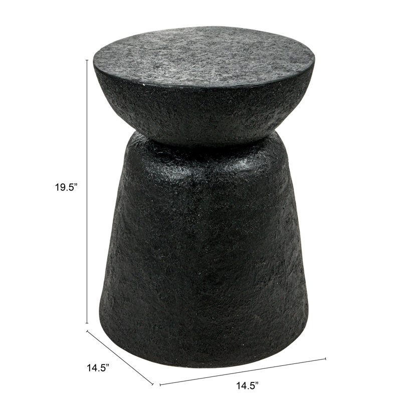17 Stories Magnesium Oxide Pedestal Side Table | Wayfair