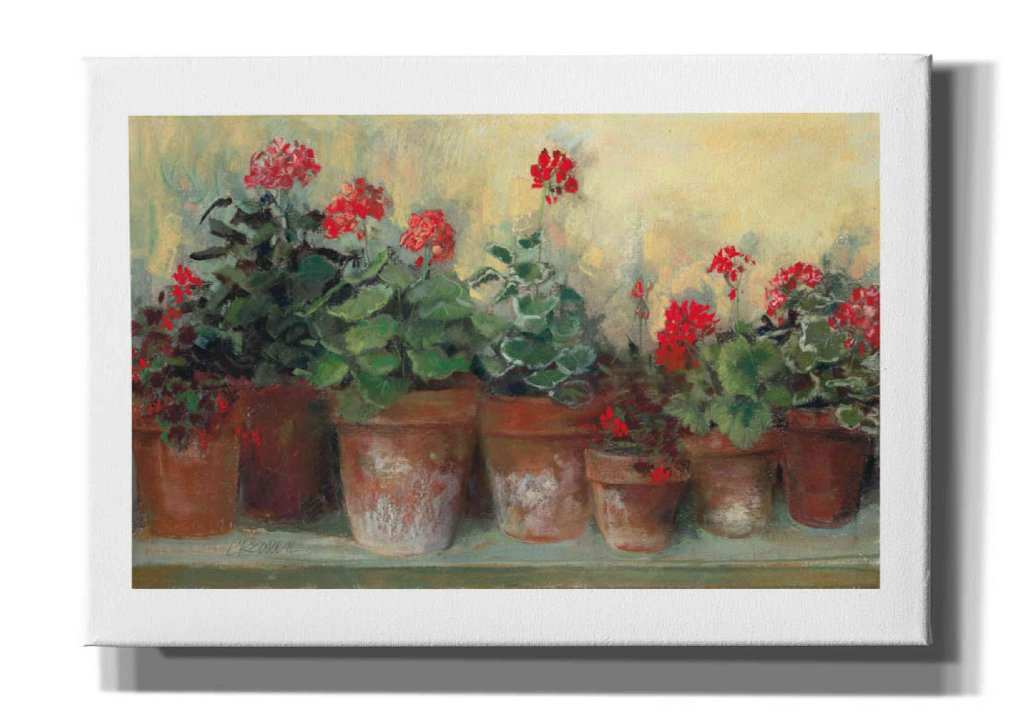 Wildon Home® Aanvi Kathleens Geraniums On Canvas by Carol Rowan Print ...