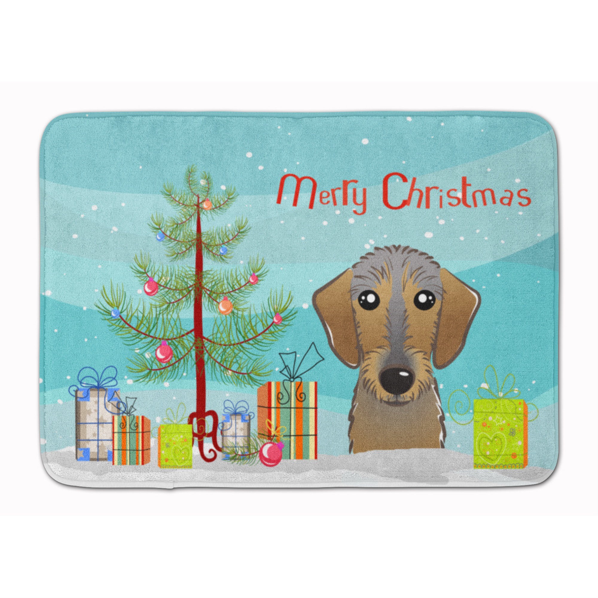 The Holiday Aisle® Dondie Christmas Tree and Wirehaired Dachshund 27'' x 19'' Door Mat | Wayfair