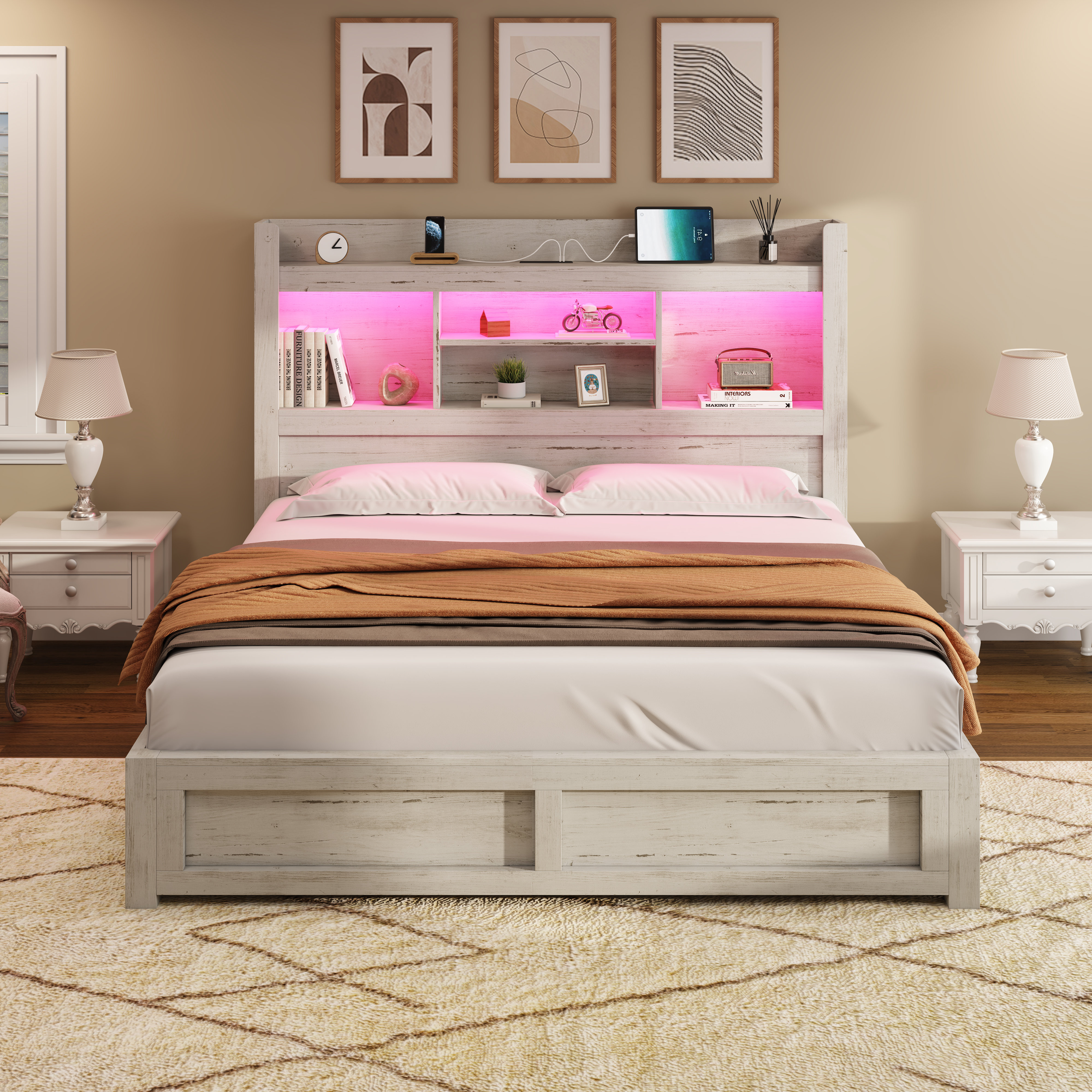 Latitude Run® Sherell Bed Frame with 4 Storage Drawers & Reviews | Wayfair