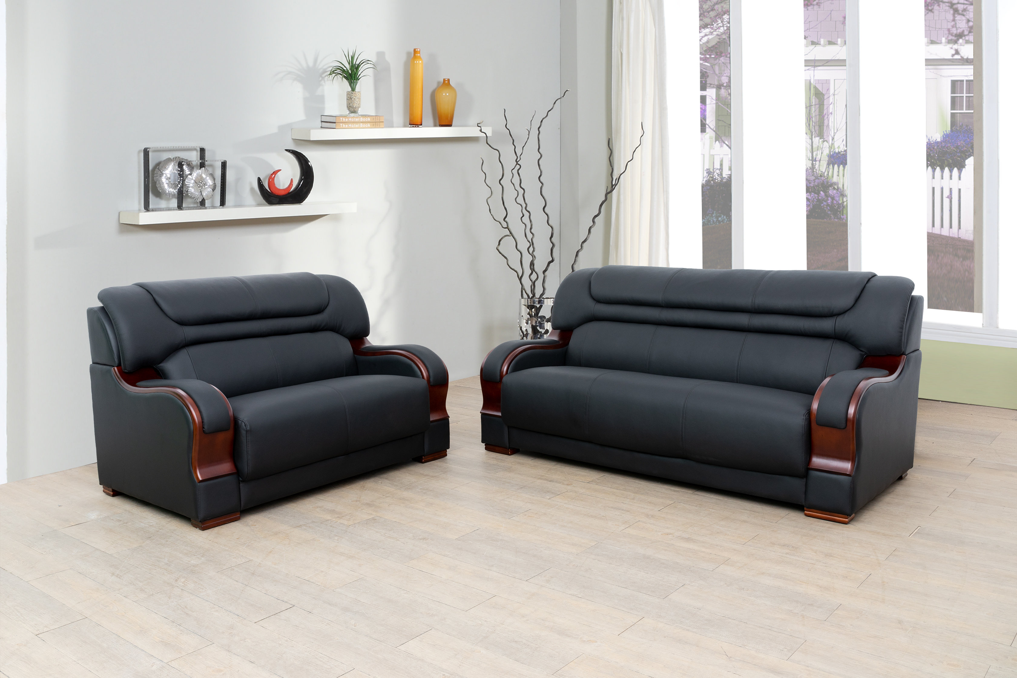 Latitude Run® Gaumer 2 Piece Genuine Leather Living Room Set | Wayfair
