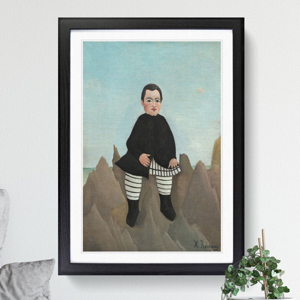 East Urban Home Boy on the Rocks by Henri Rousseau - Picture Frame ...