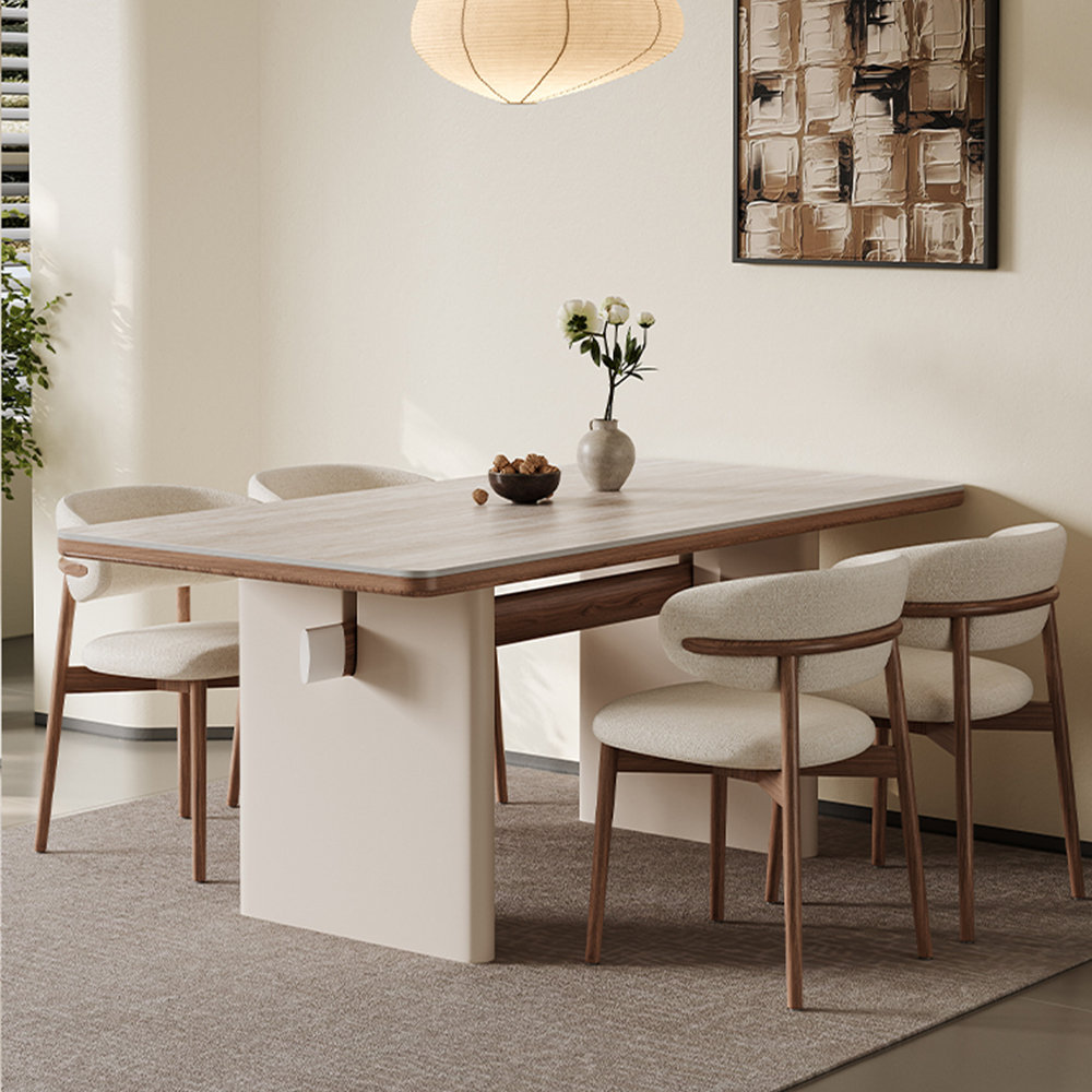 Elamer French retro simple rectangular dining table set | Wayfair