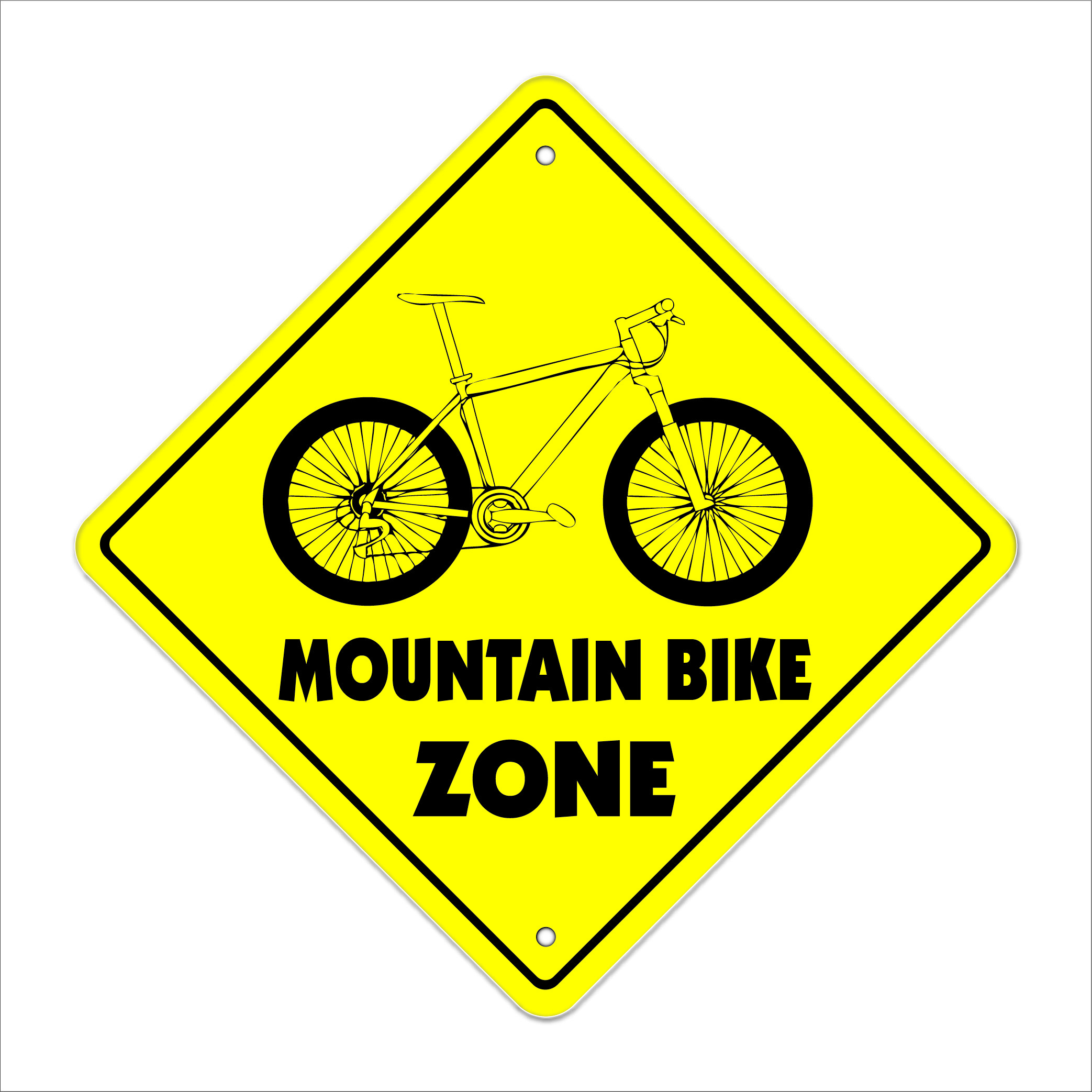 SignMission Mountain Bike Crossing Sign Zone Xing Jump Trail Tires ...