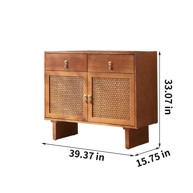 Dream cabinet Mid-century Modern Rattan Cabinets With Drawers Accent ...