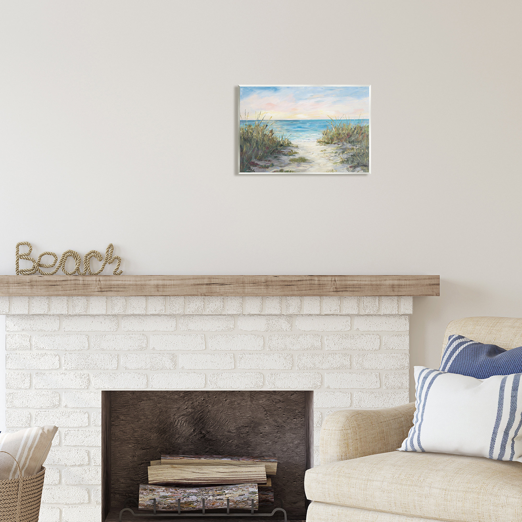 Stupell Industries Sea Grass Ocean Path On MDF by Julie Derice Painting ...