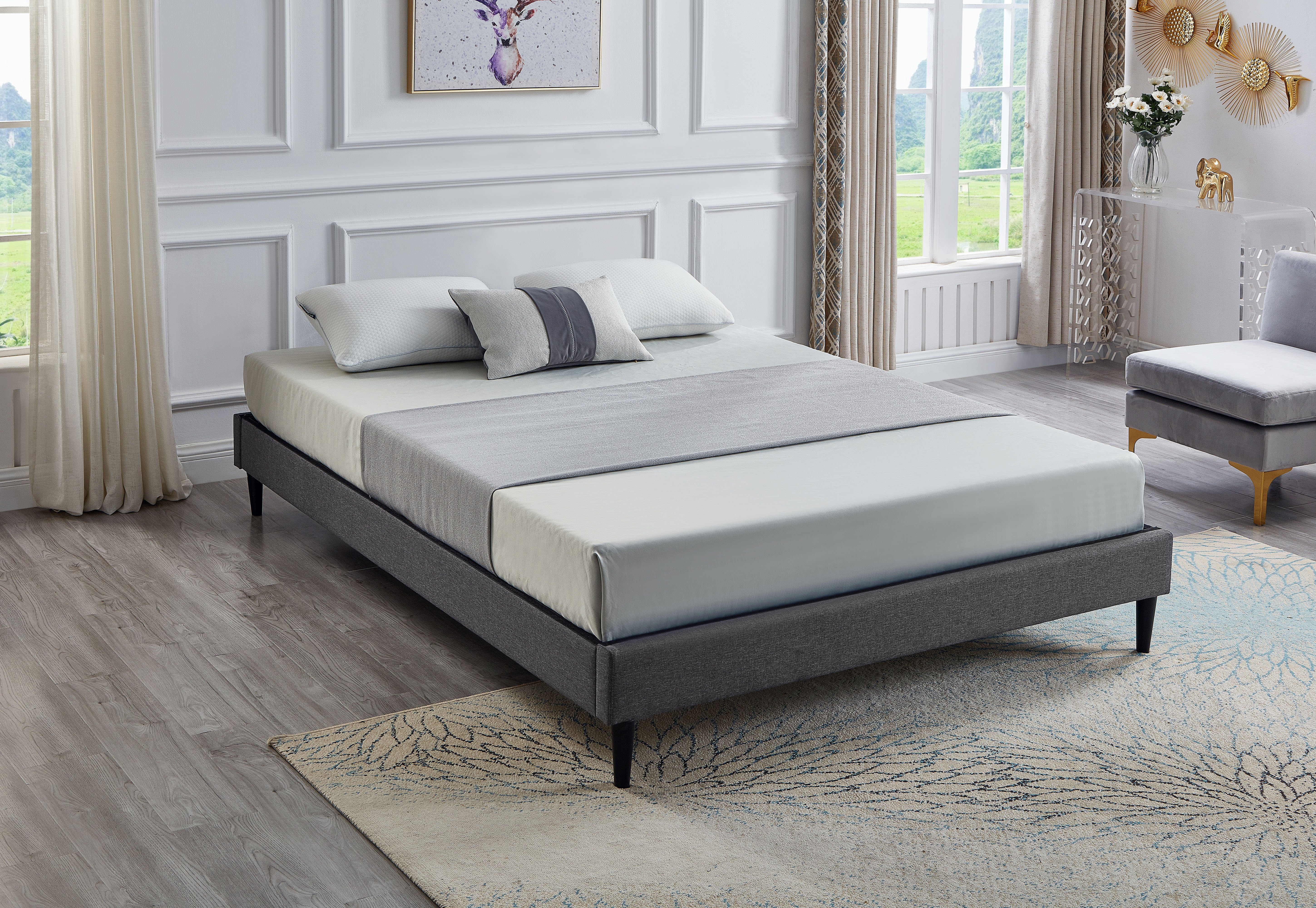 Ebern Designs Bryn Upholstered Low Profile Platform Bed & Reviews ...