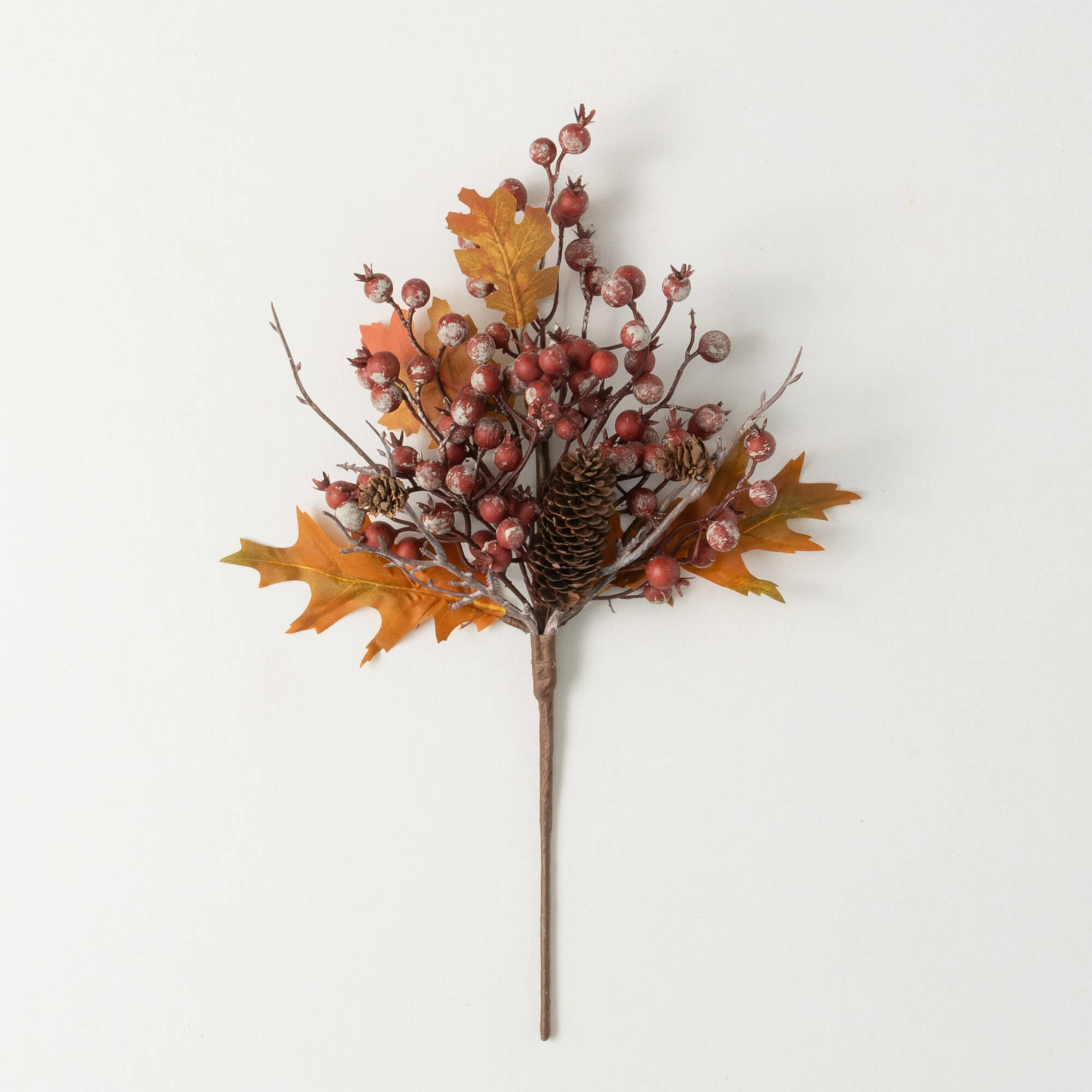 Primrue 18" Artificial Fall Berry Leaf Pick, Multicolor | Wayfair