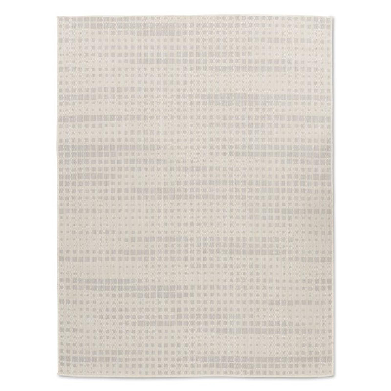 Gracie Oaks Cabana Indoor Outdoor Gray And White Patterned Rug | Wayfair