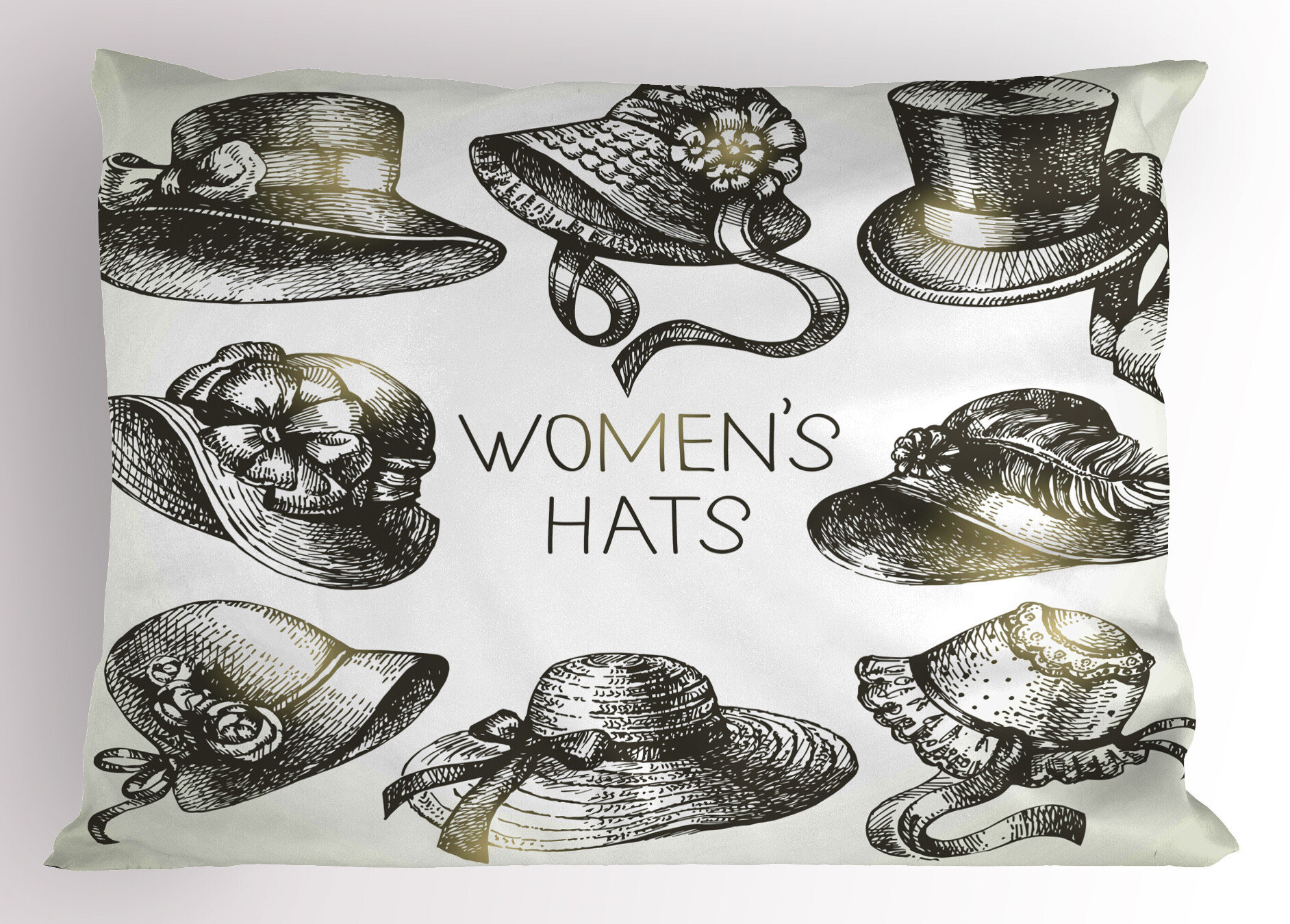 Ambesonne Victorian Pillow Sham 2 Pack Vintage Woman Hats Emerald | Wayfair