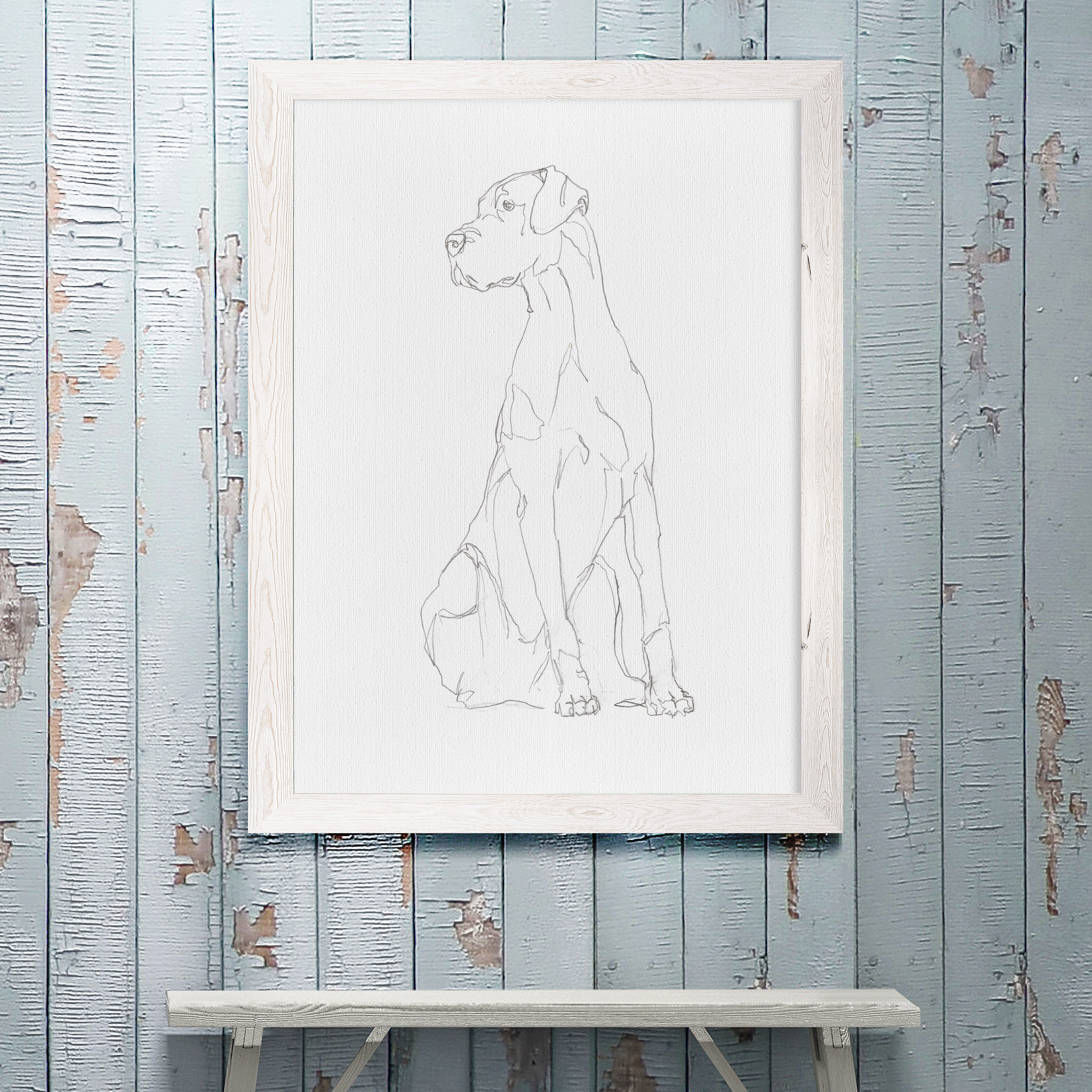 Canora Grey 'Dog Contour II' - Picture Frame Drawing Print | Wayfair