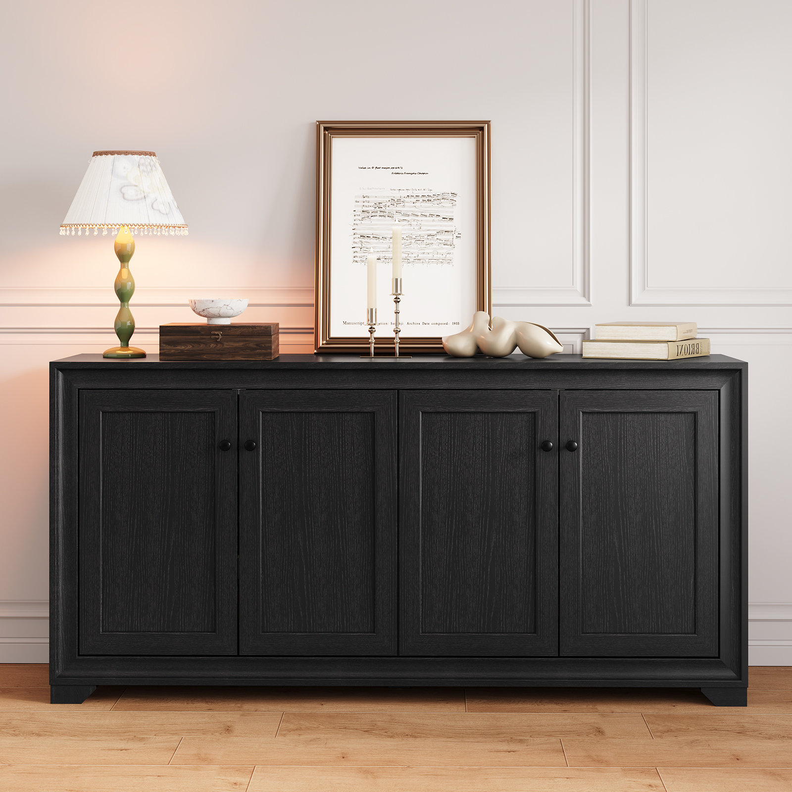 Latitude Run® 60" Sideboard With Storage, 4 Doors Modern Buffet Cabinet ...