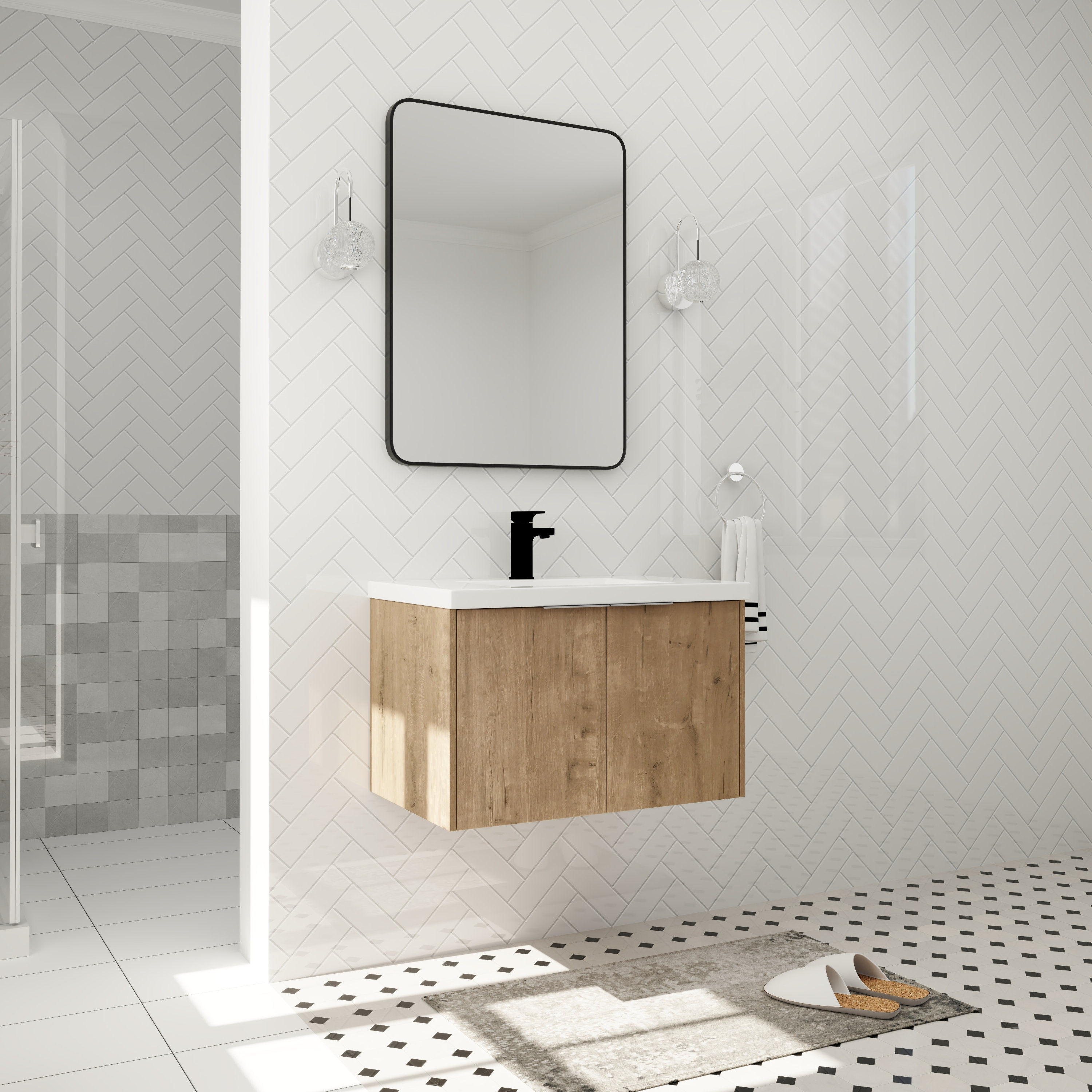 Ebern Designs Panseluta 29.56'' Wall Mounted Single Bathroom Vanity ...