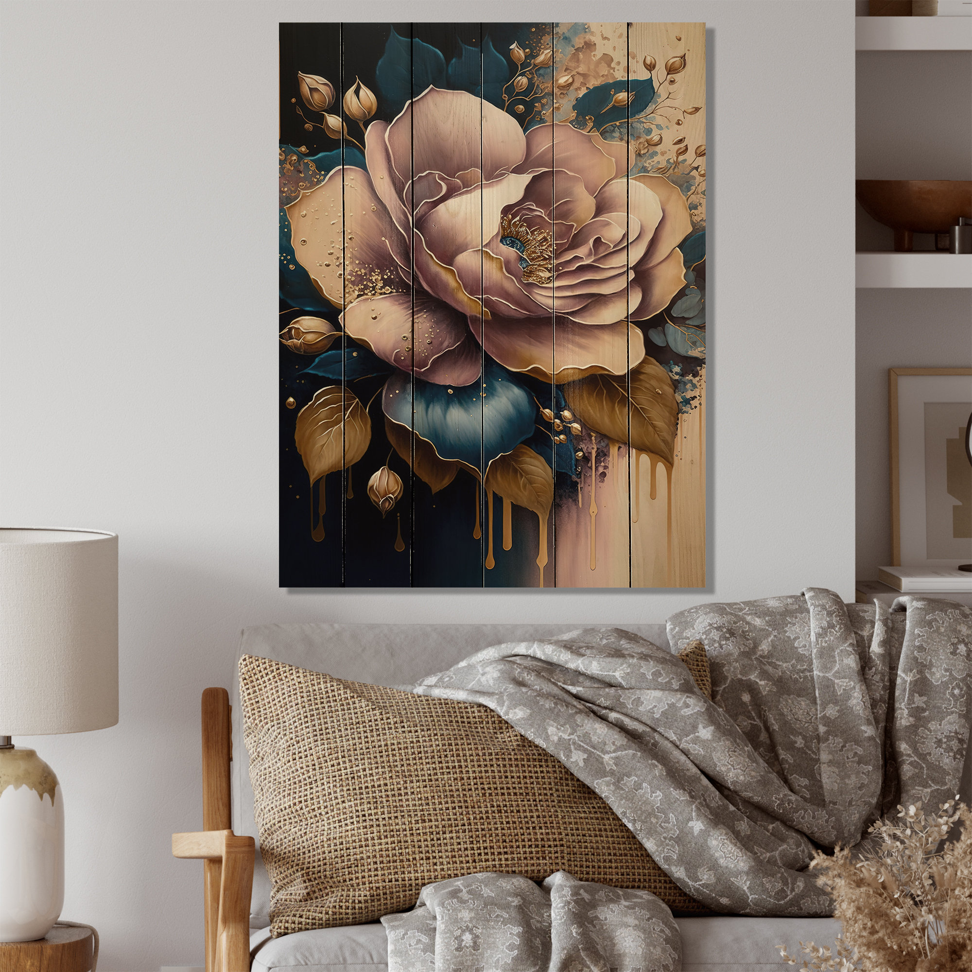 House of Hampton® Alumbaugh Decadent Pink And Blue Roses I - Unframed ...