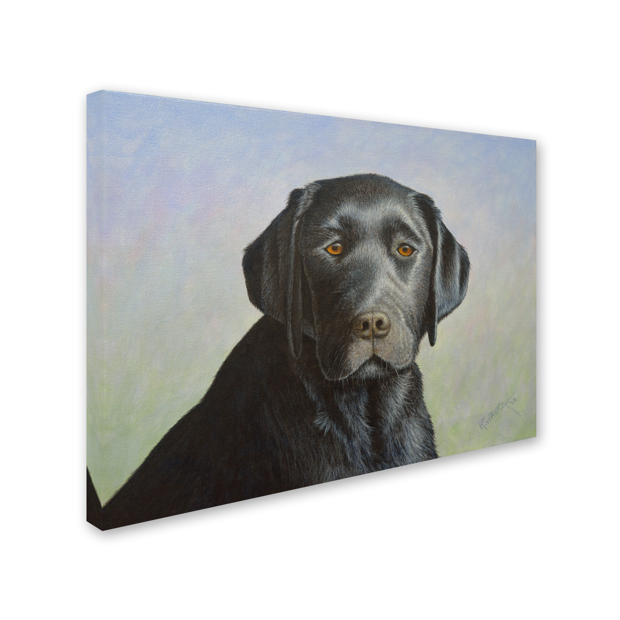 Ebern Designs 'Black Labrador Retriever' Graphic Art Print on Wrapped ...