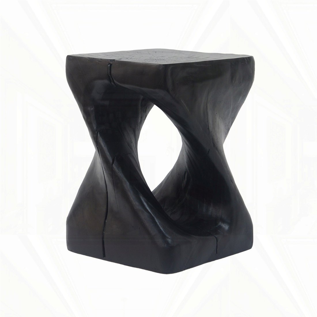Orren Ellis MGO Twist Shape Side Table, Wood-Like Texture | Wayfair